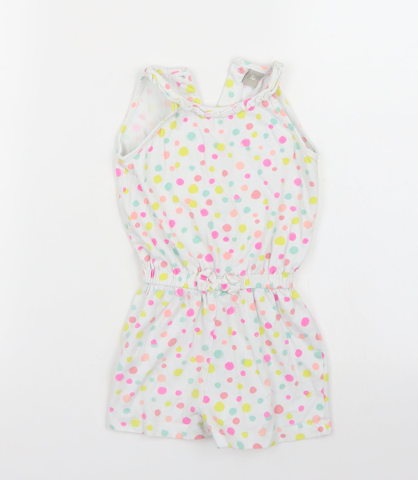 TU Girls White Polka Dot Playsuit One-Piece Size 3-4 Years – Preworn