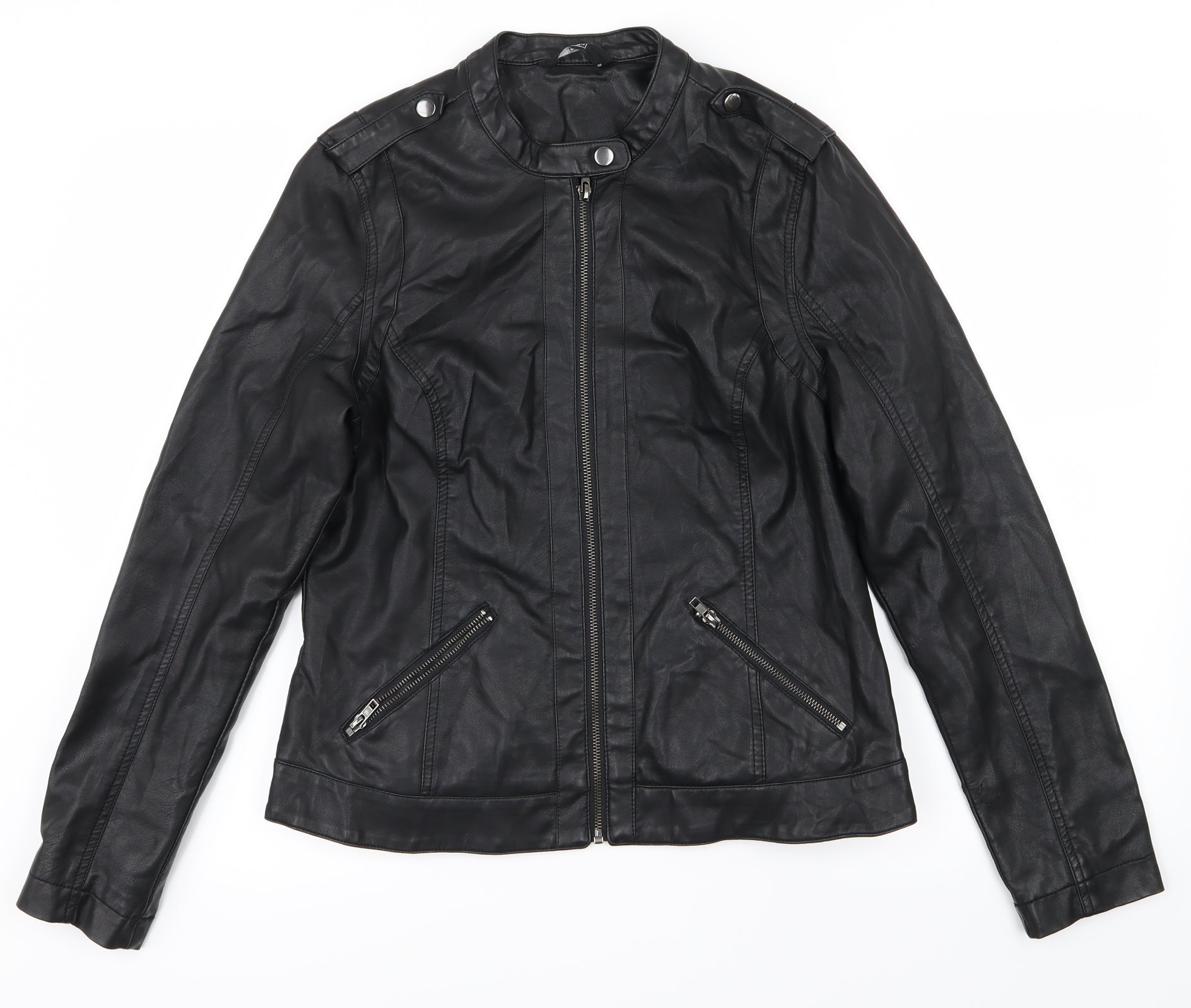 F&F Mens Black Varsity Jacket Jacket Size 42 – Preworn