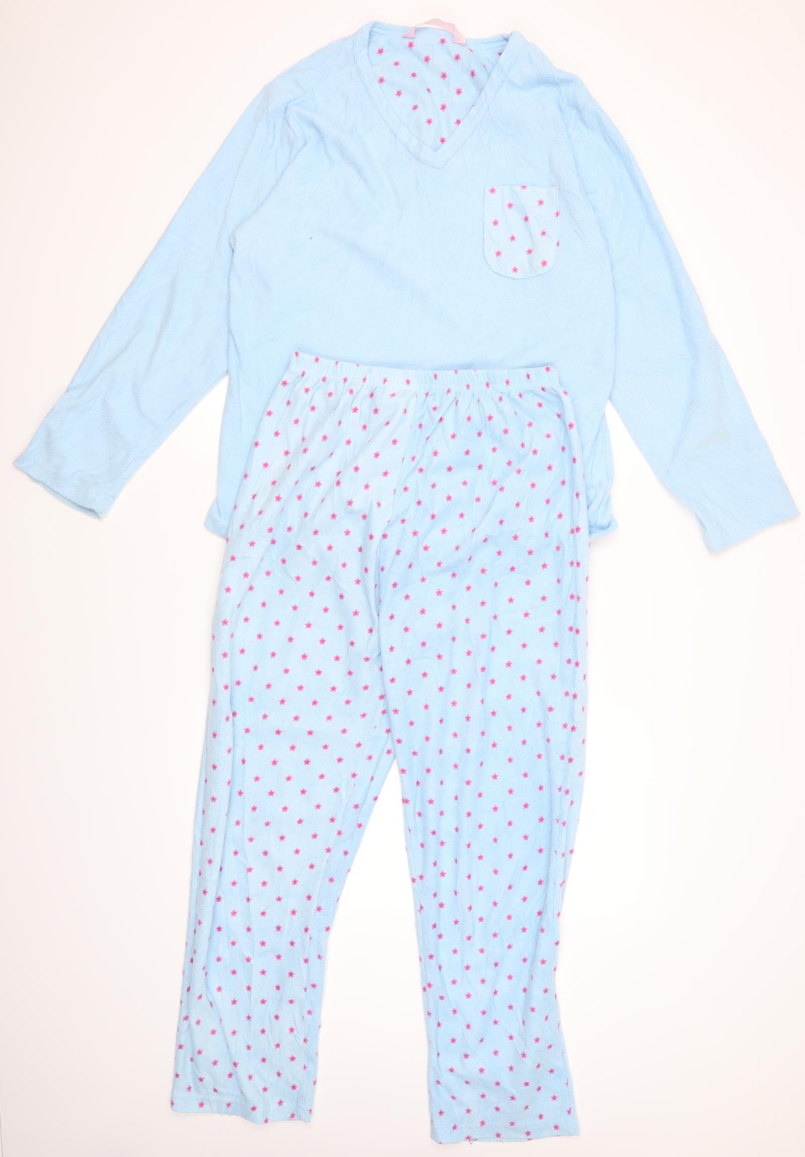 Selena Secrets Girls Blue Polka Dot Fleece Capri Pyjama Set Size 14-15 ...