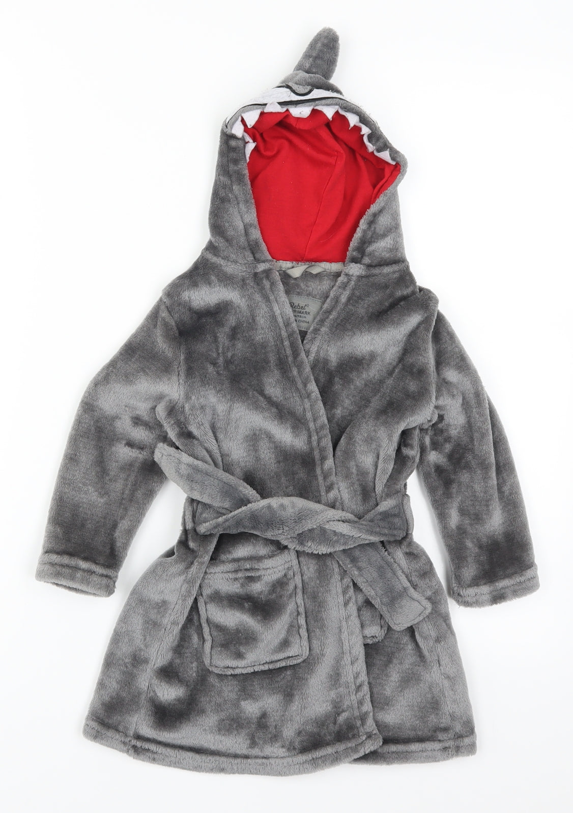 Primark Boys Grey Solid Robe Size 2-3 Years - Shark – Preworn