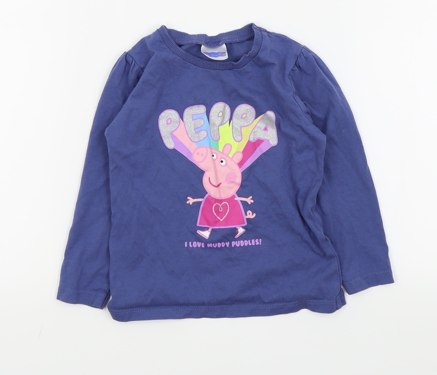 Asda George Girls Blue Basic T-Shirt Size 18-24 Months - peppa pig ...