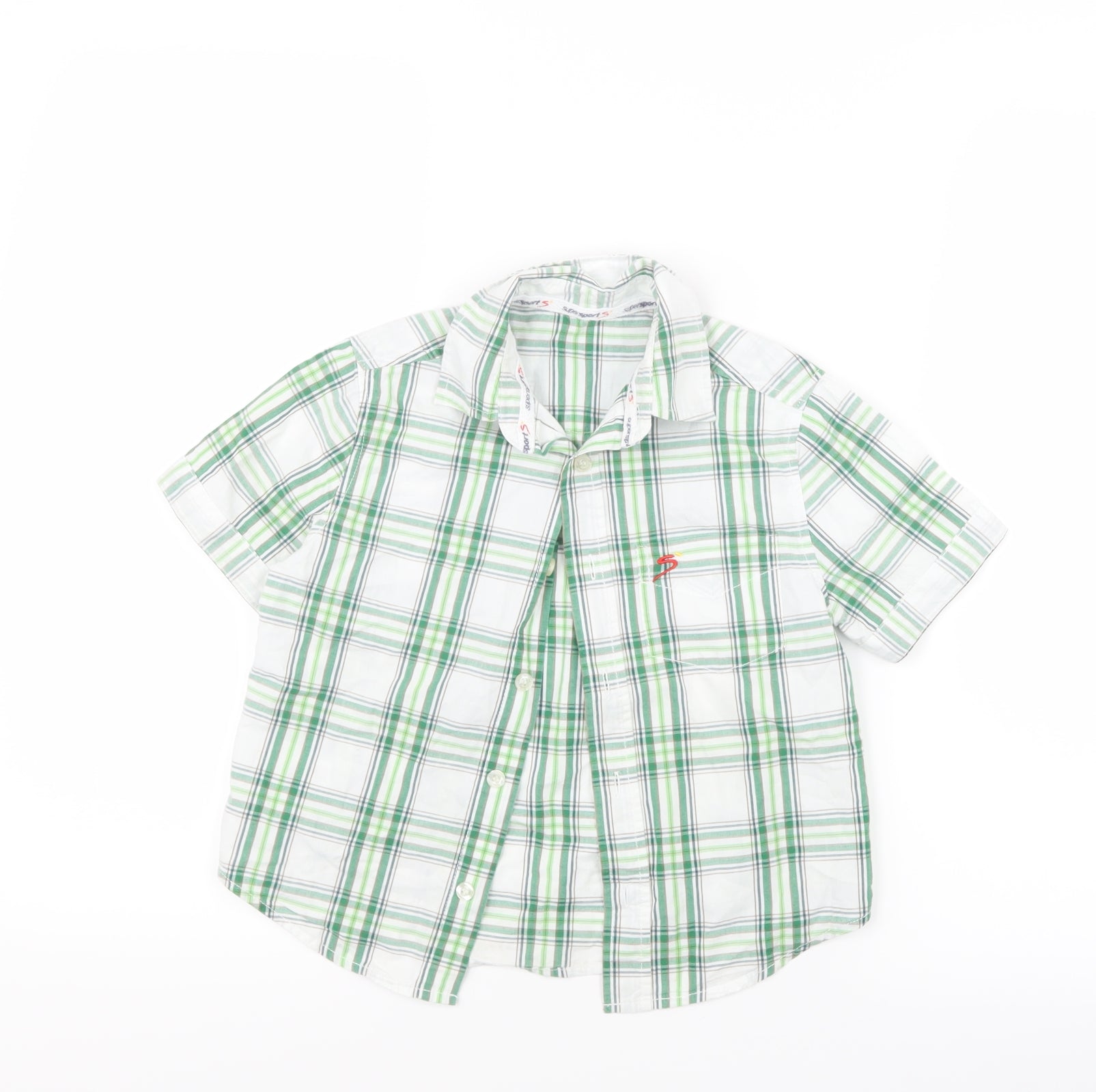 Woolworths Boys Green Check Basic Button-Up Size 4-5 Years – Preworn