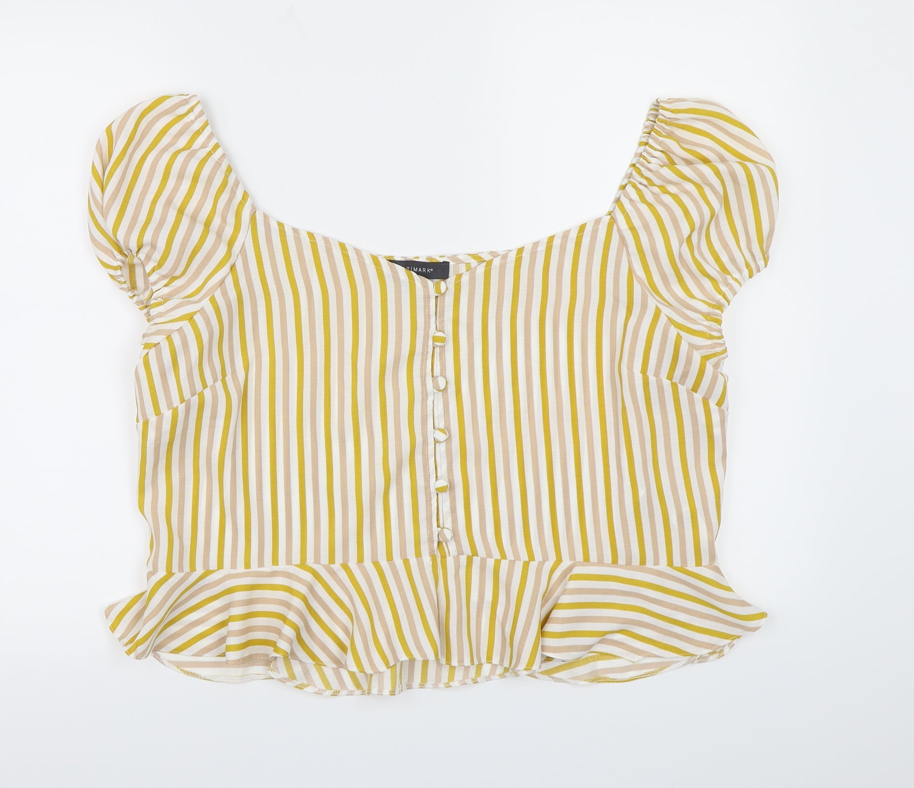 Primark Womens Yellow Striped Basic Blouse Size 20 – Preworn