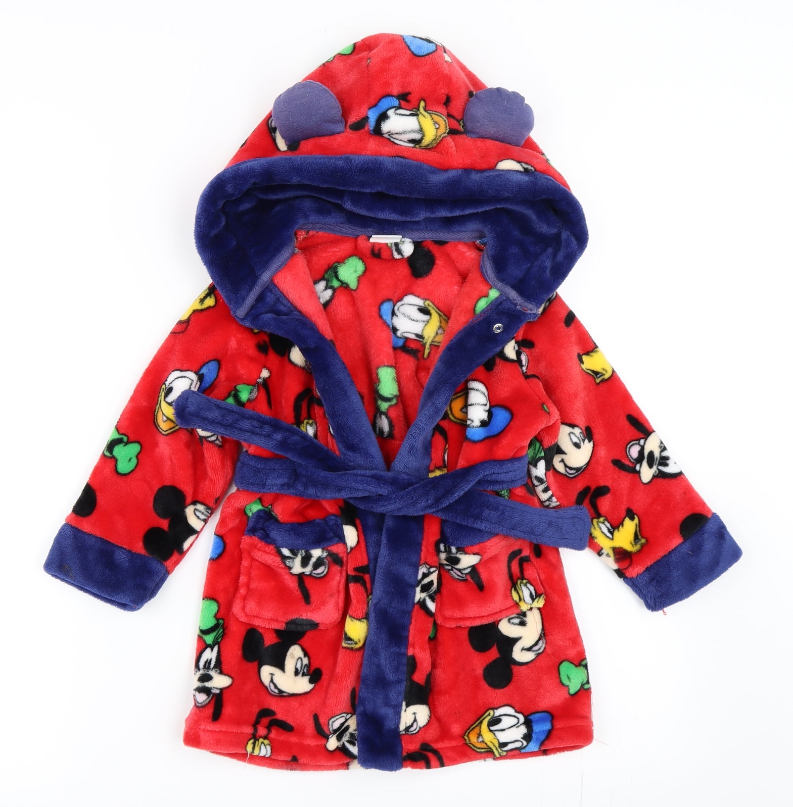 Matalan Boys Red Solid Robe Size 2 Years - Mickey Mouse Donald Duck ...