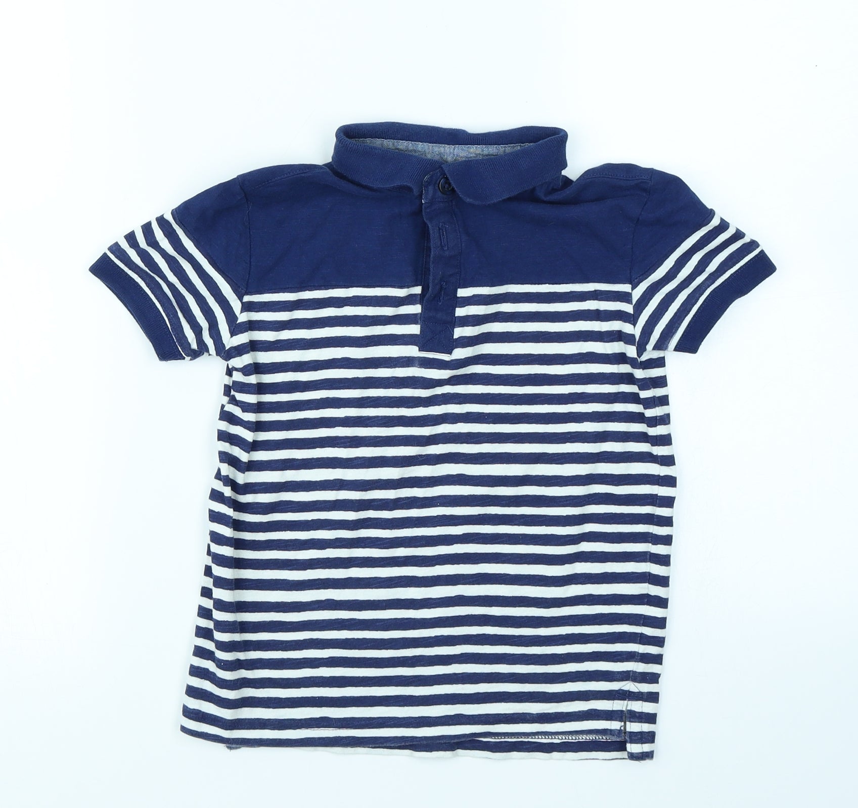 F&F Boys Blue Striped Basic Polo Size 5-6 Years – Preworn