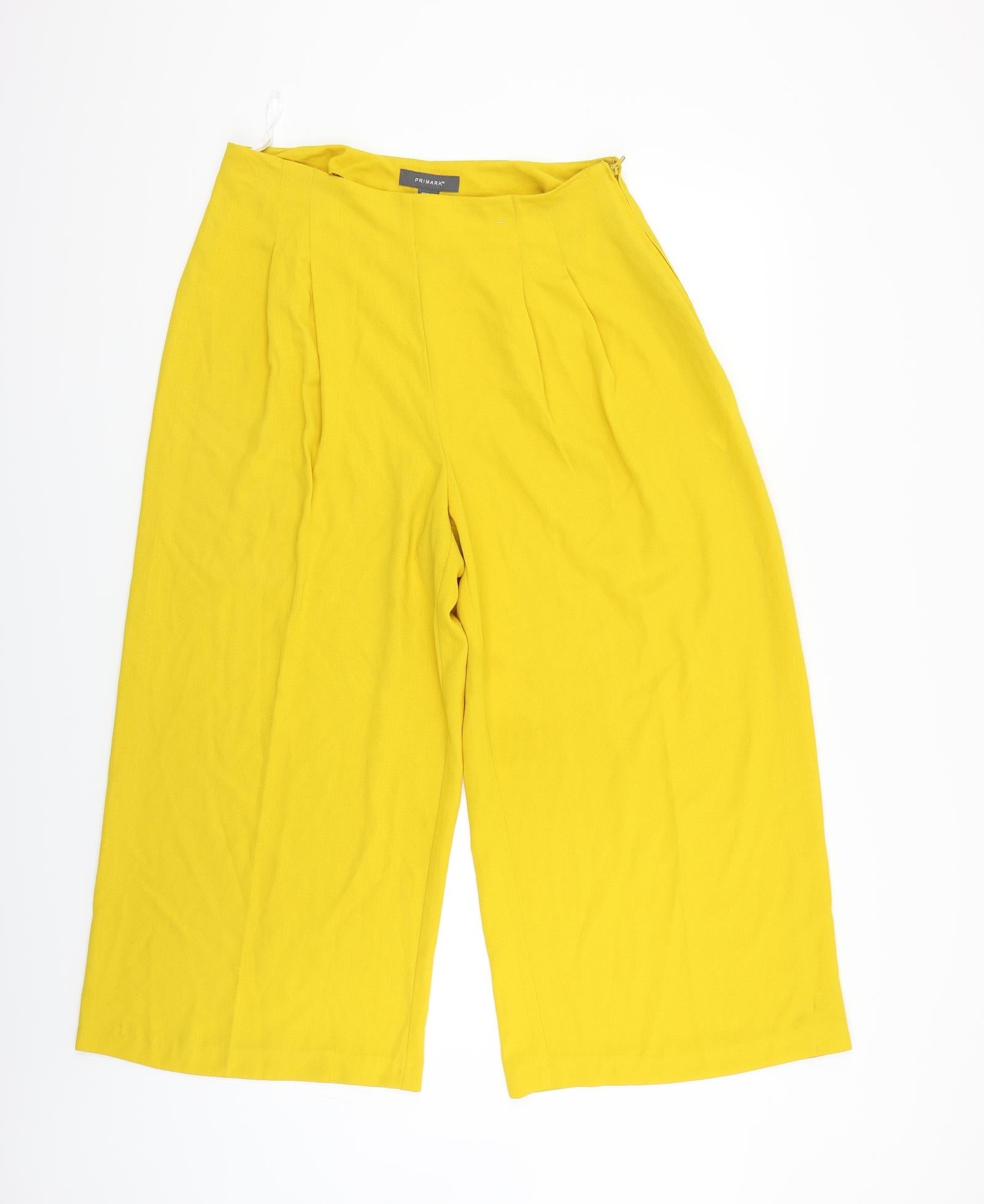 Primark Womens Yellow Trousers Size 14 L25 in – Preworn