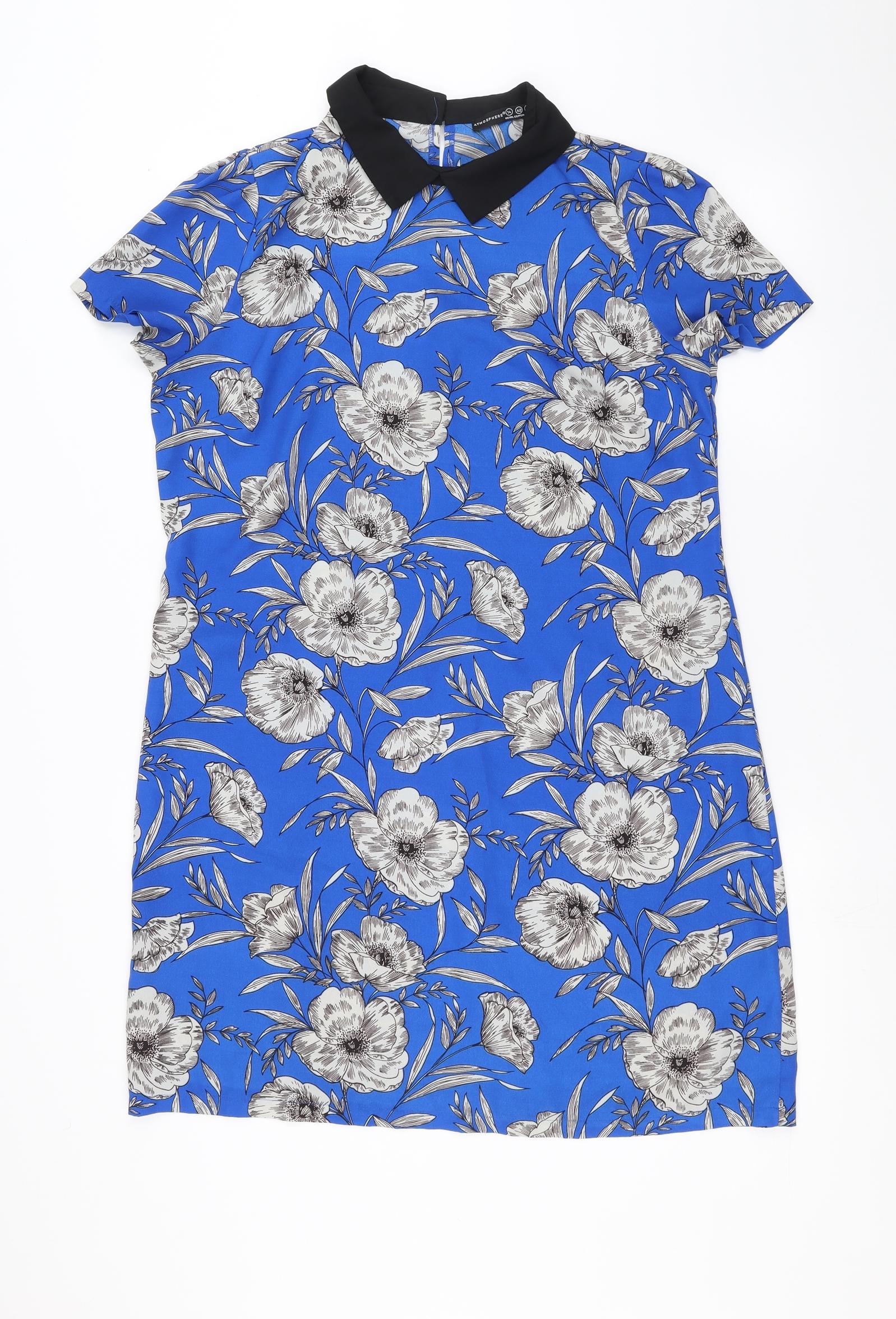 Primark Womens Blue Floral Shift Size 14 – Preworn