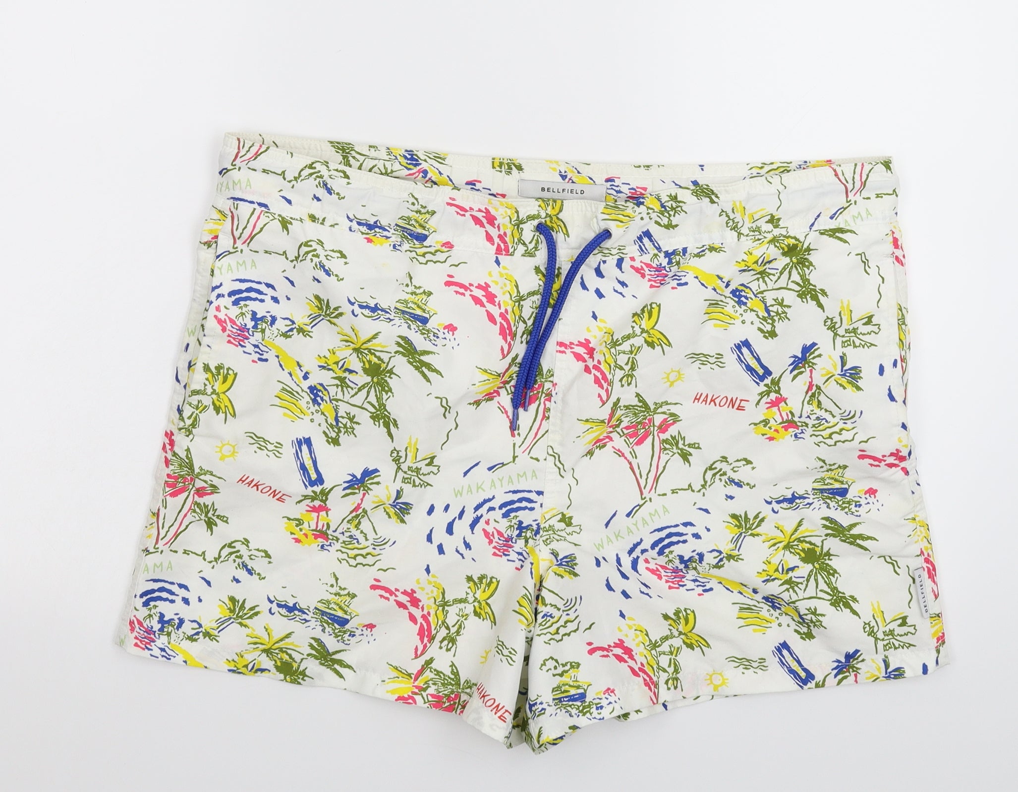 Bellfield Mens White Floral Bermuda Shorts Size XL – Preworn