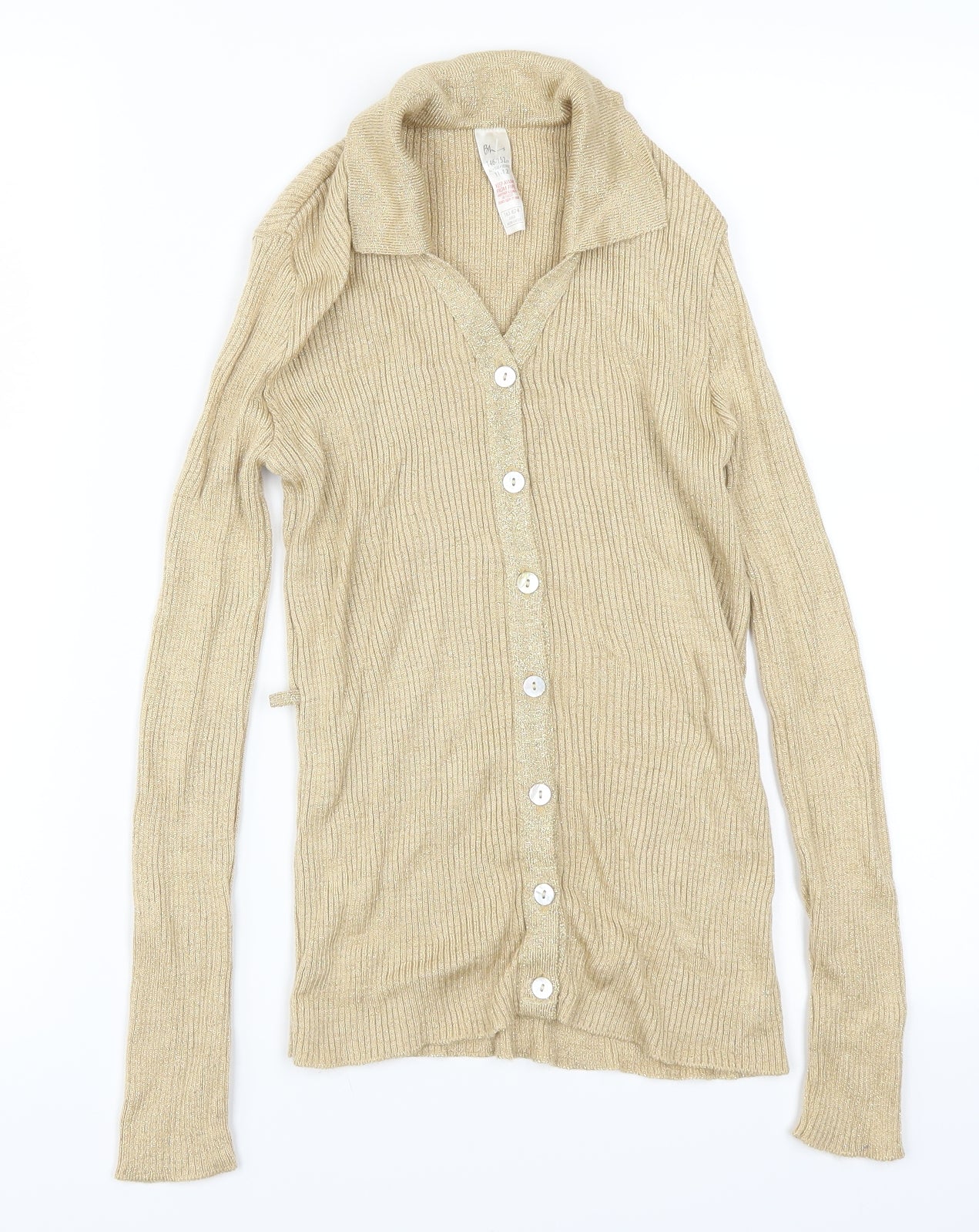 BHS Girls Gold Cardigan Jumper Size 11-12 Years – Preworn