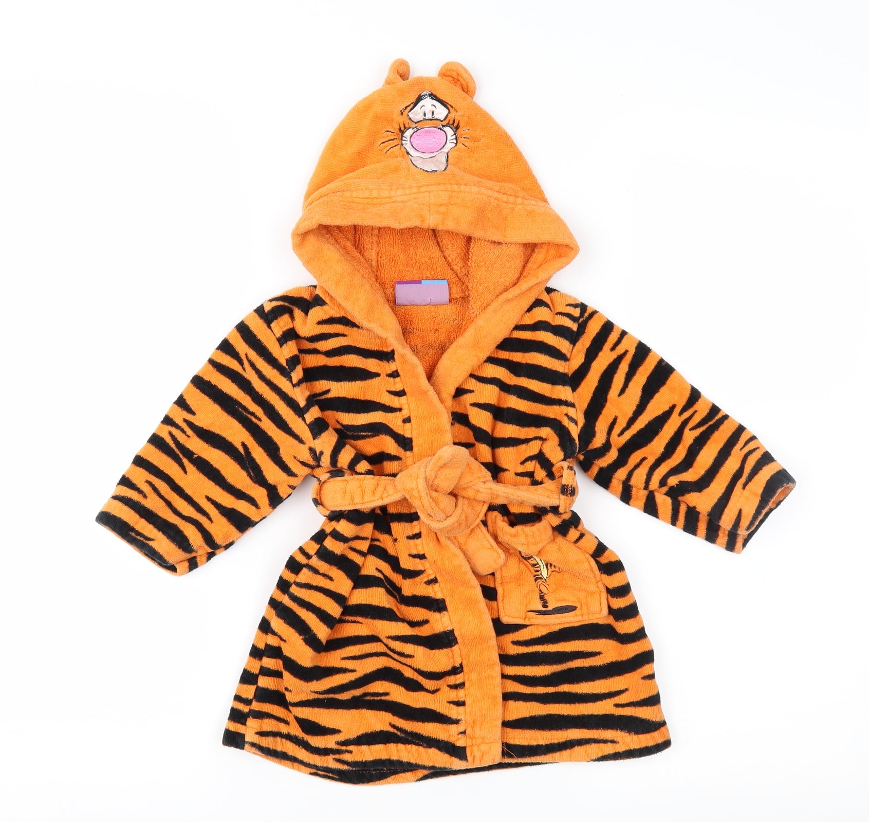 Winnie the Pooh Baby Orange Animal Print Terry Kimono Robe Size 9-12 M ...