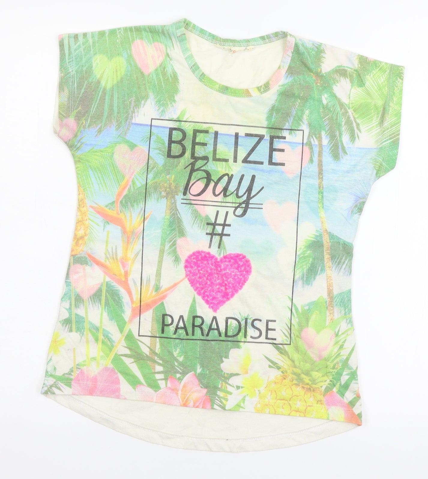 BHS Girls Green Basic T-Shirt Size 10-11 Years - belize – Preworn