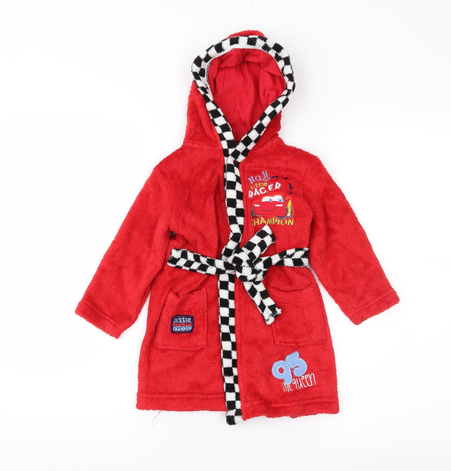 Disney Boys Red Check Robe Size 12-18 Months - Cars Lightning McQueen ...