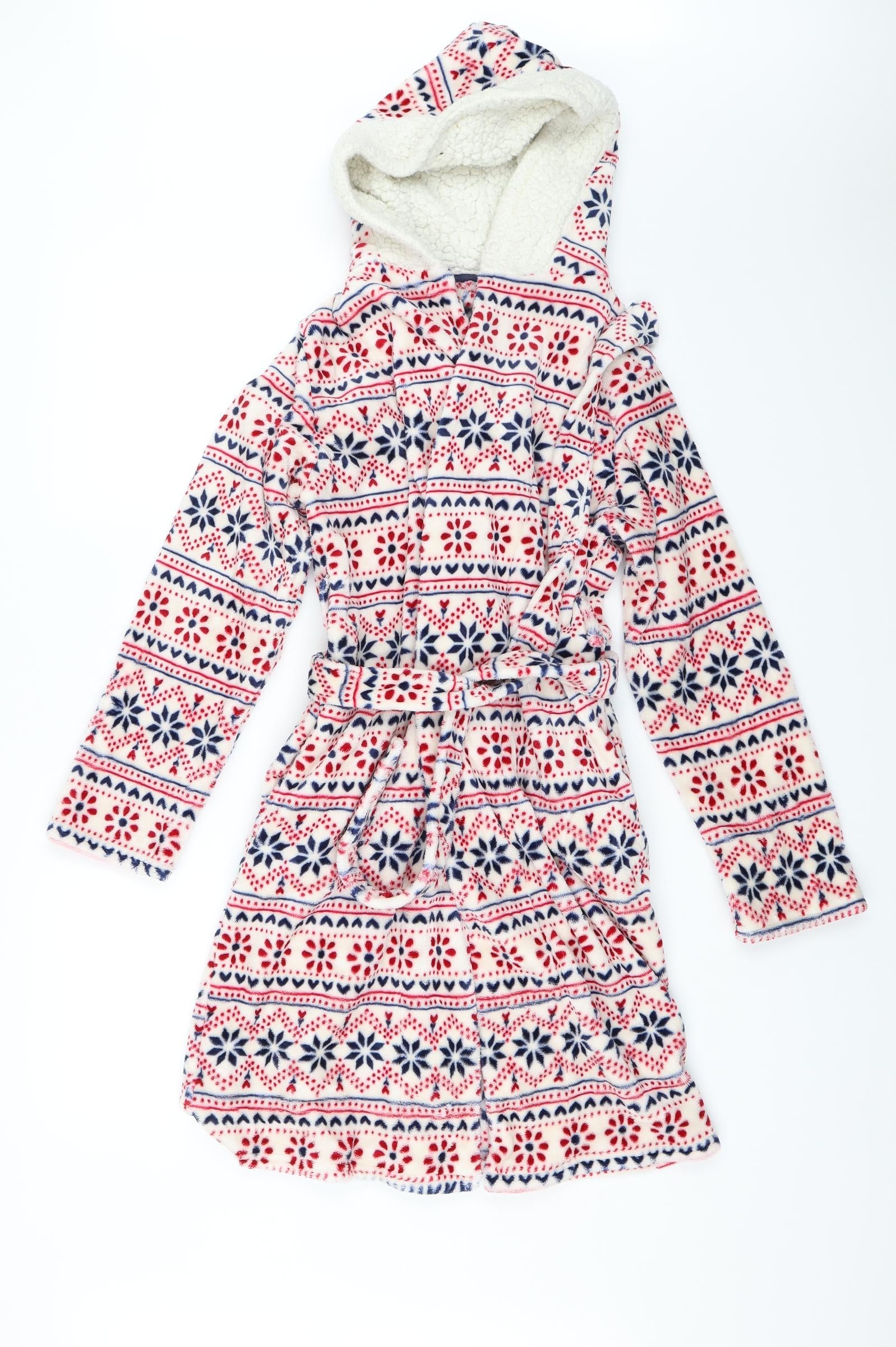 Kylie Girls White Fair Isle Top Robe Size 11-12 Years – Preworn