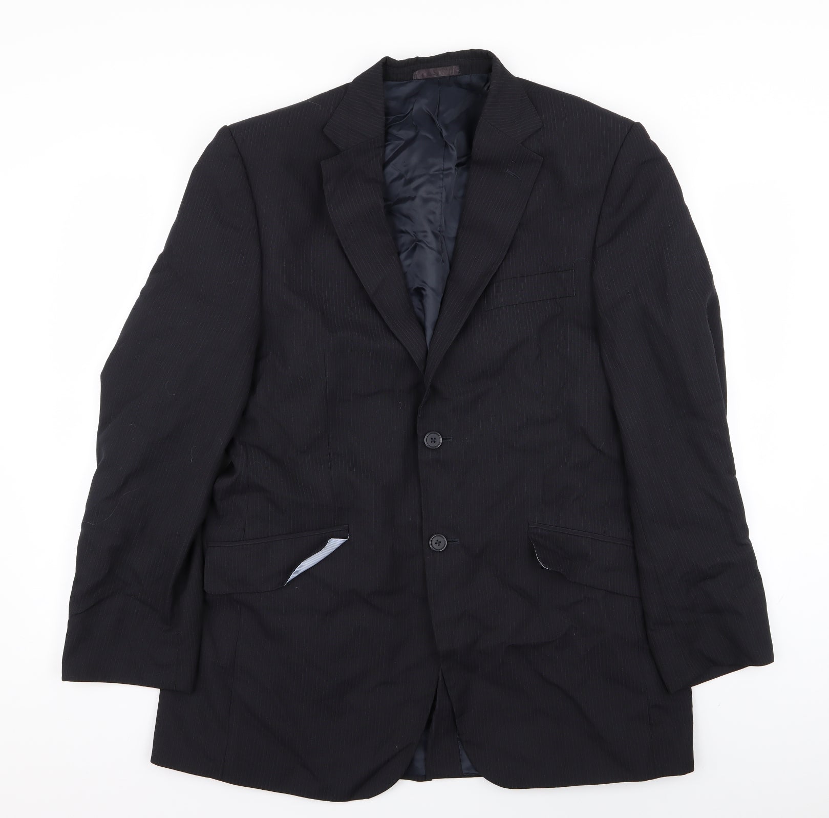 Asda George Mens Blue Striped Jacket Blazer Size 40 – Preworn