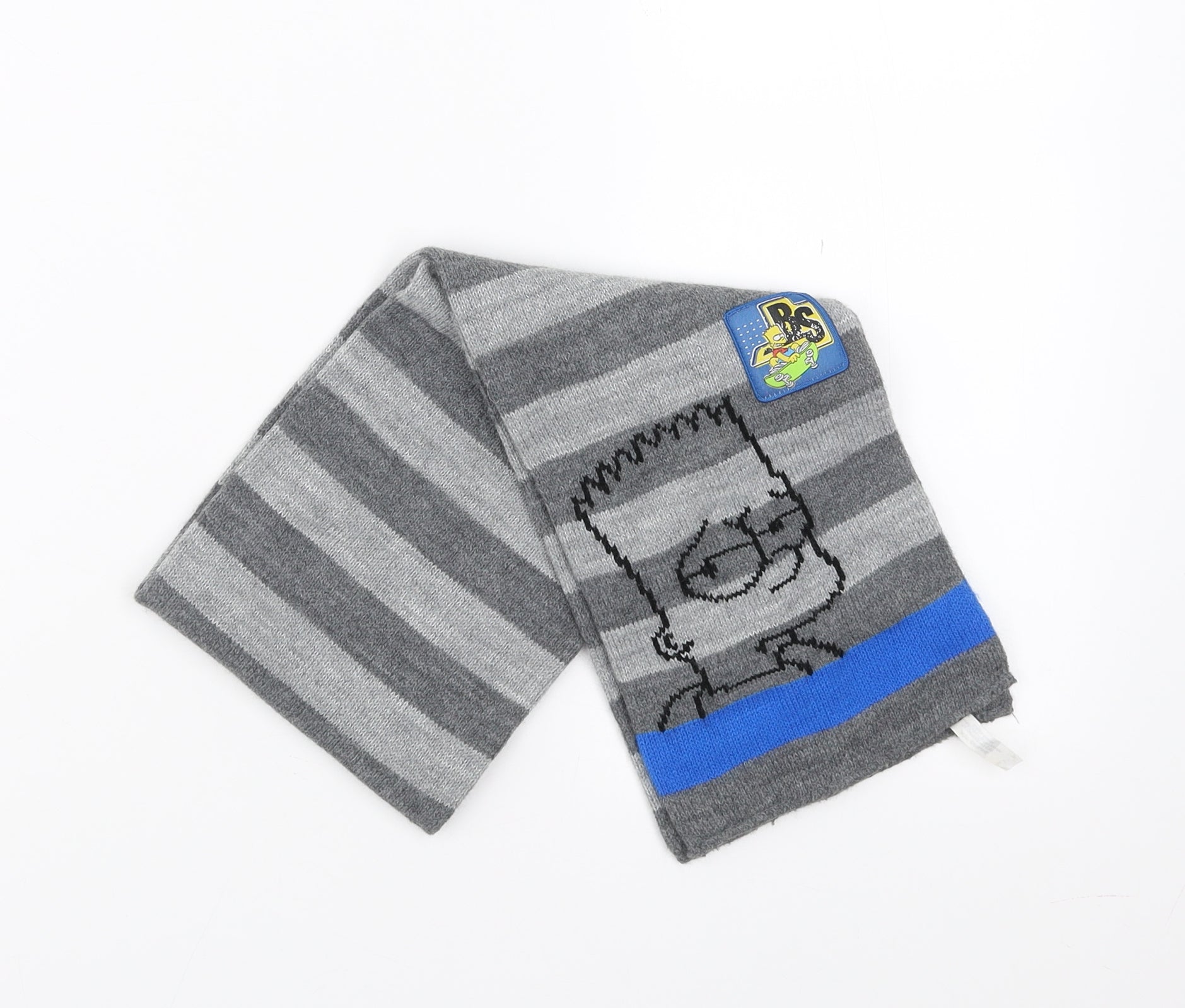 The Simpsons Boys Grey Striped Scarf One Size - The Simpsons – Preworn