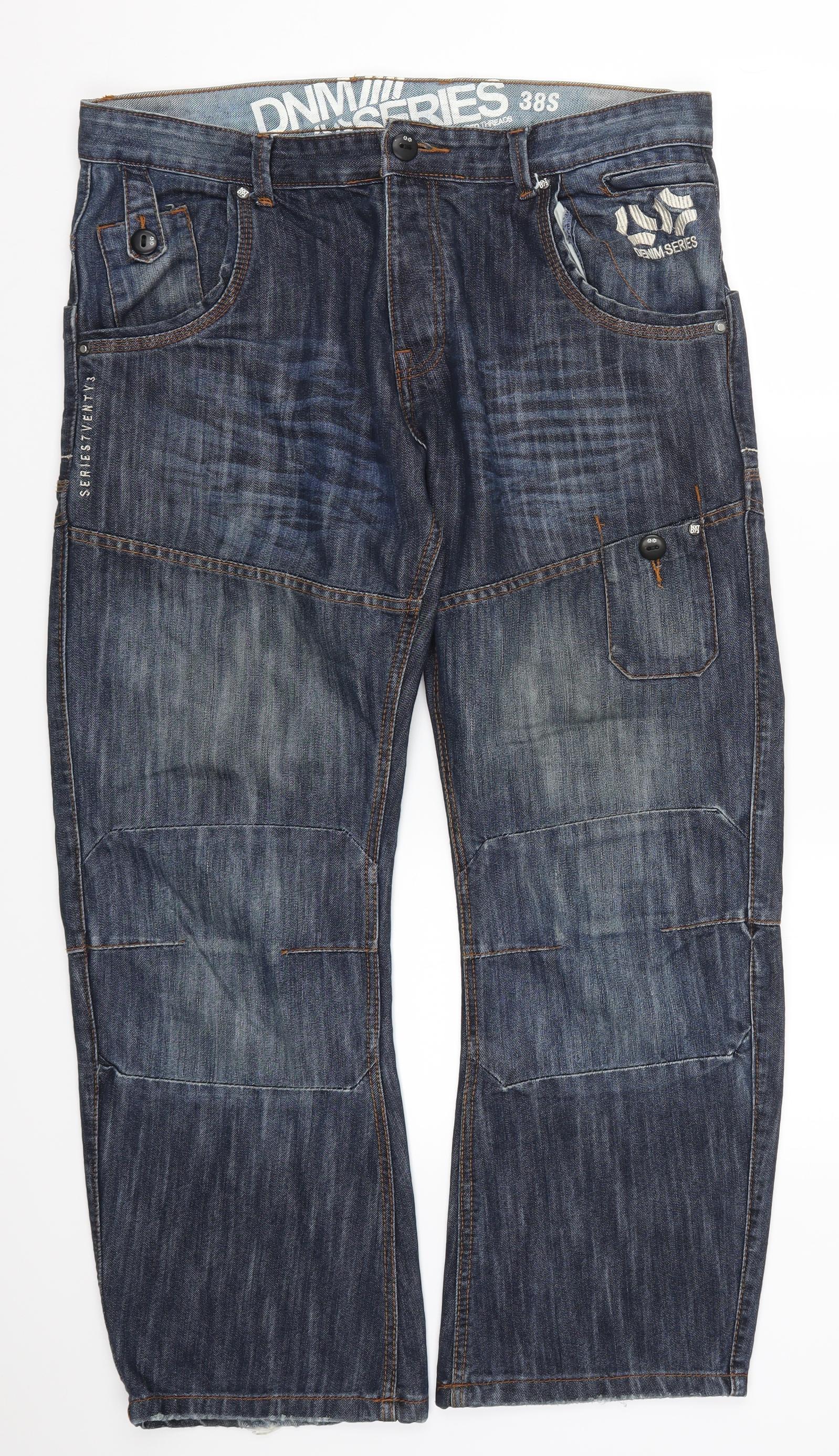 Matalan Mens Blue Denim Straight Jeans Size 38 L29 in - Denim73 Series ...