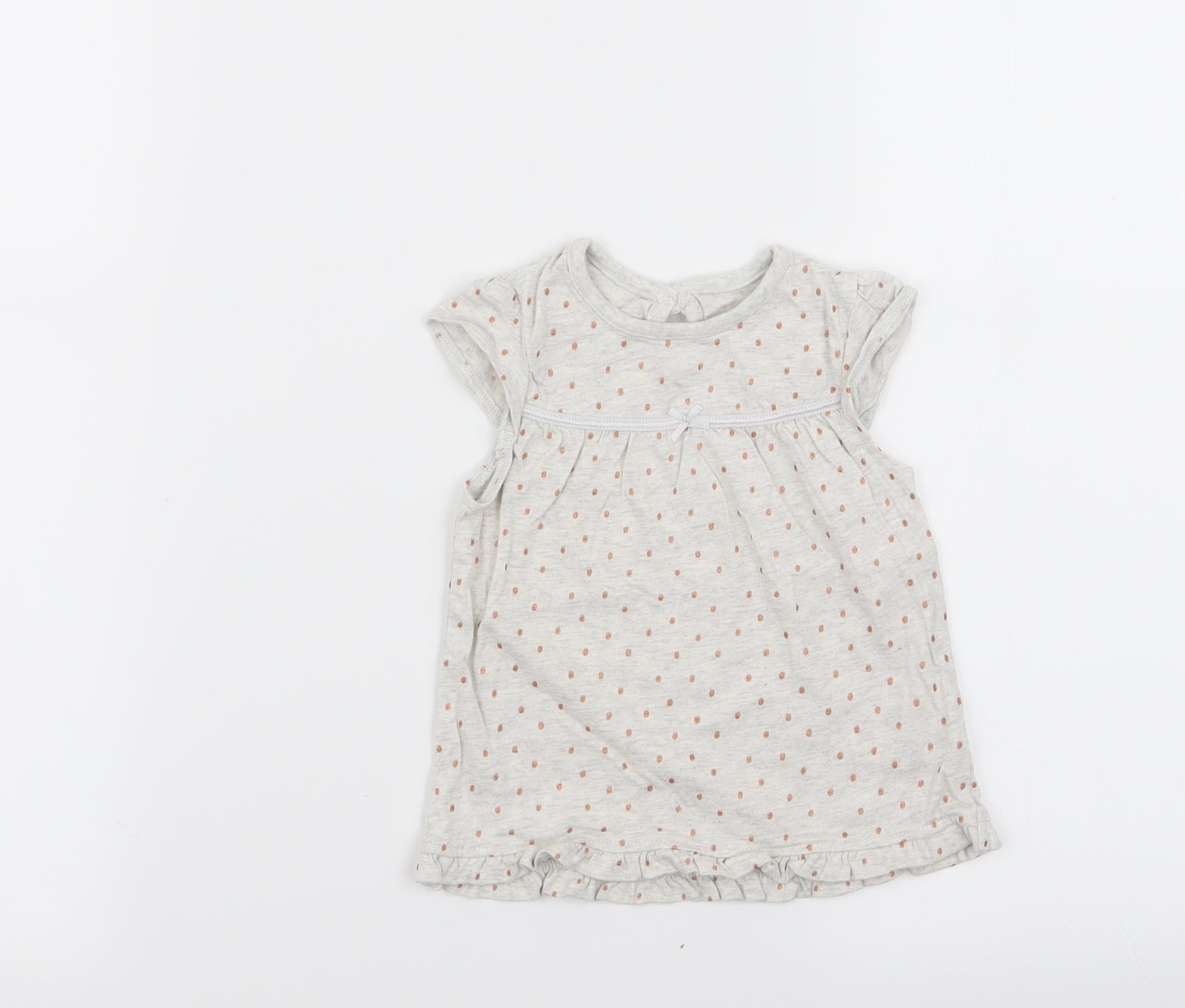 Asda George Girls Grey Polka Dot Basic Tank Size 3-6 Months – Preworn