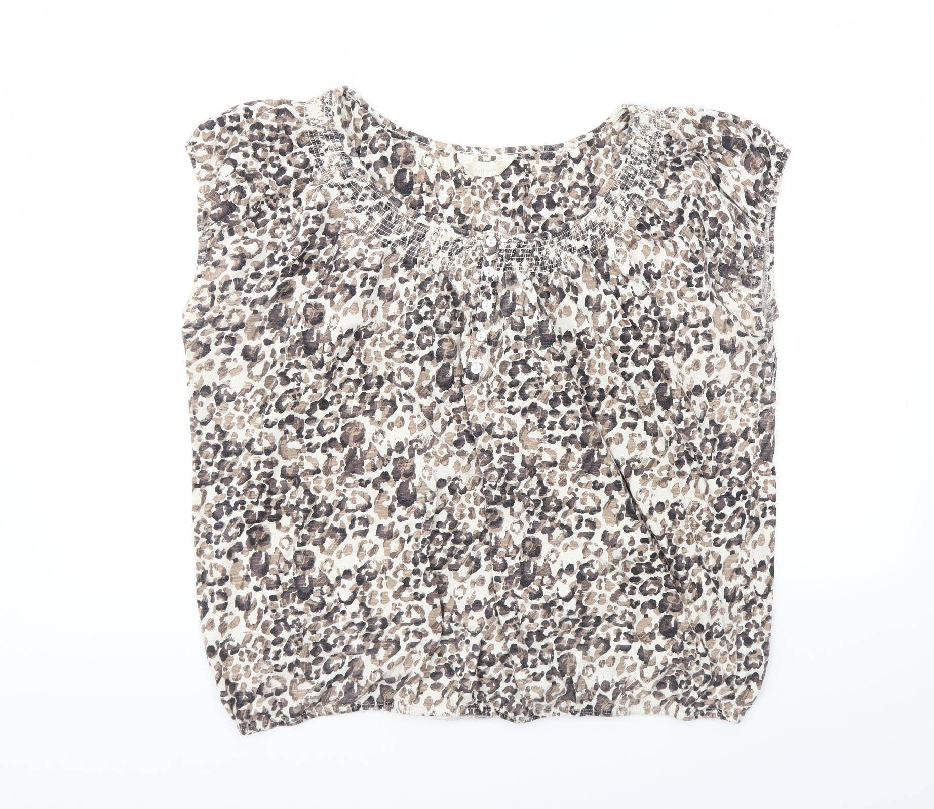 BHS Womens Brown Animal Print Basic T-Shirt Size 20 – Preworn