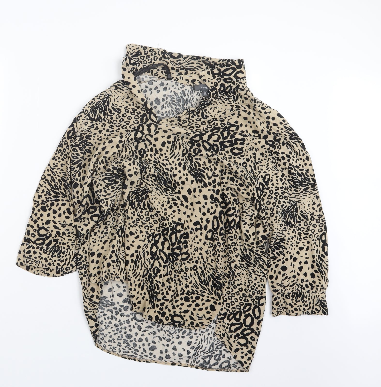 Primark Womens Beige Animal Print Basic Blouse Size 14 – Preworn