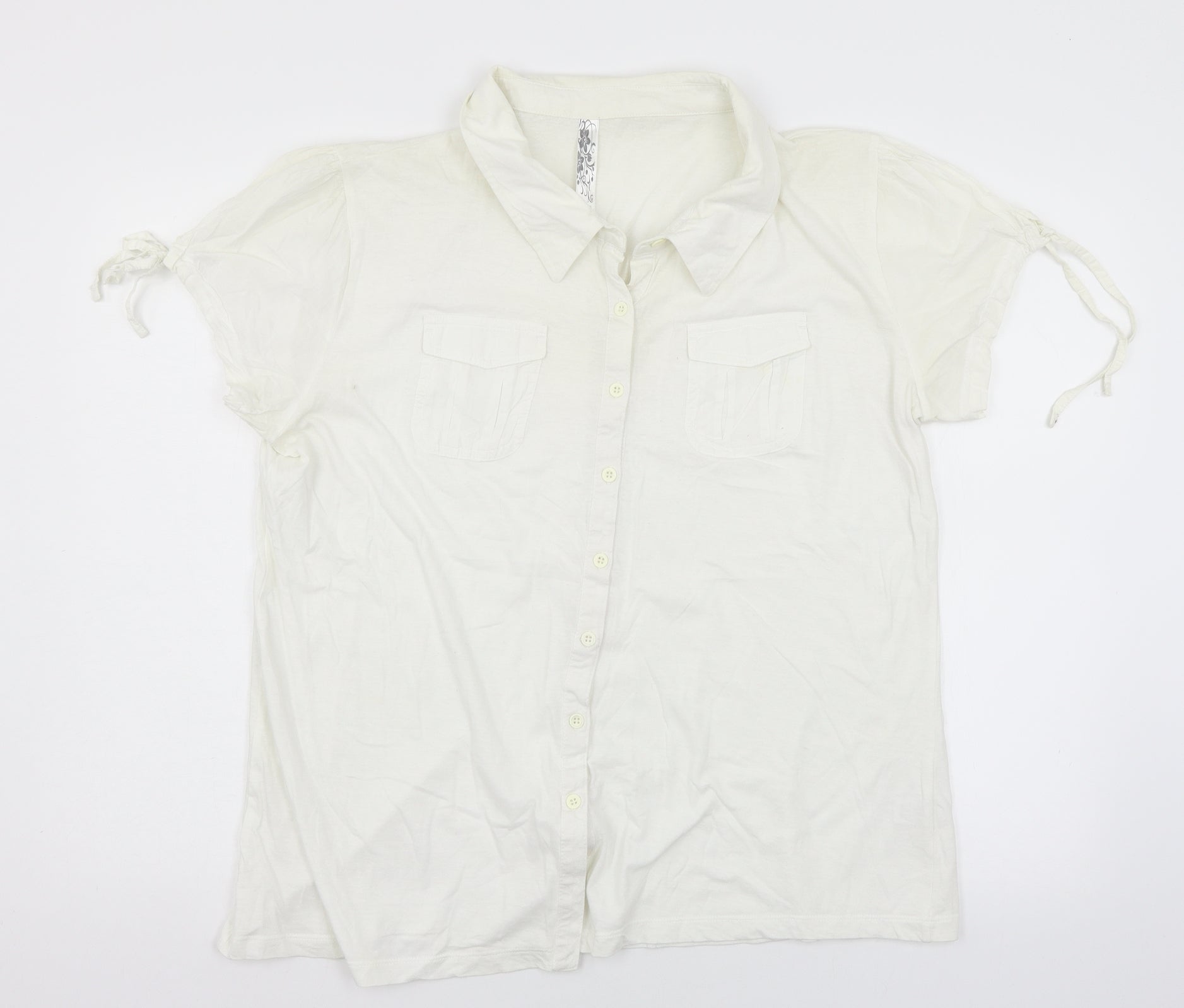TU Womens White Jersey Basic Button-Up Size 20 – Preworn