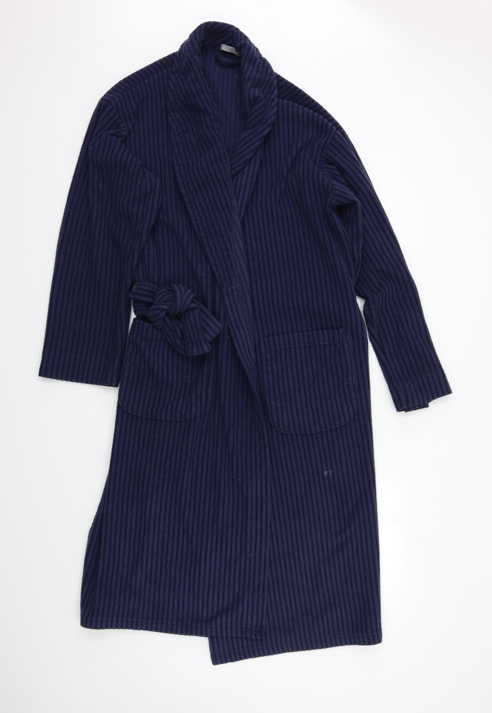 M&S Mens Blue Striped Robe Size M – Preworn