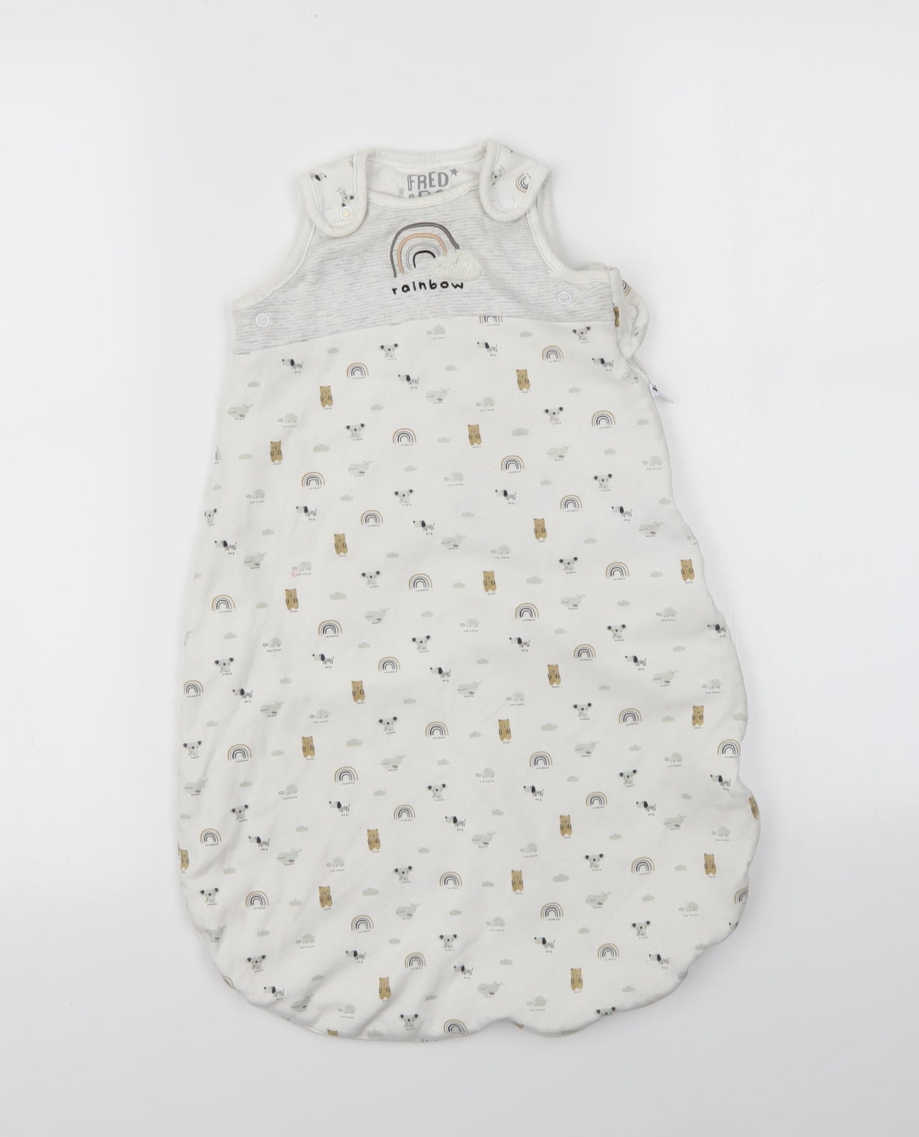Fred and Flo Baby White Animal Print One Piece – Preworn
