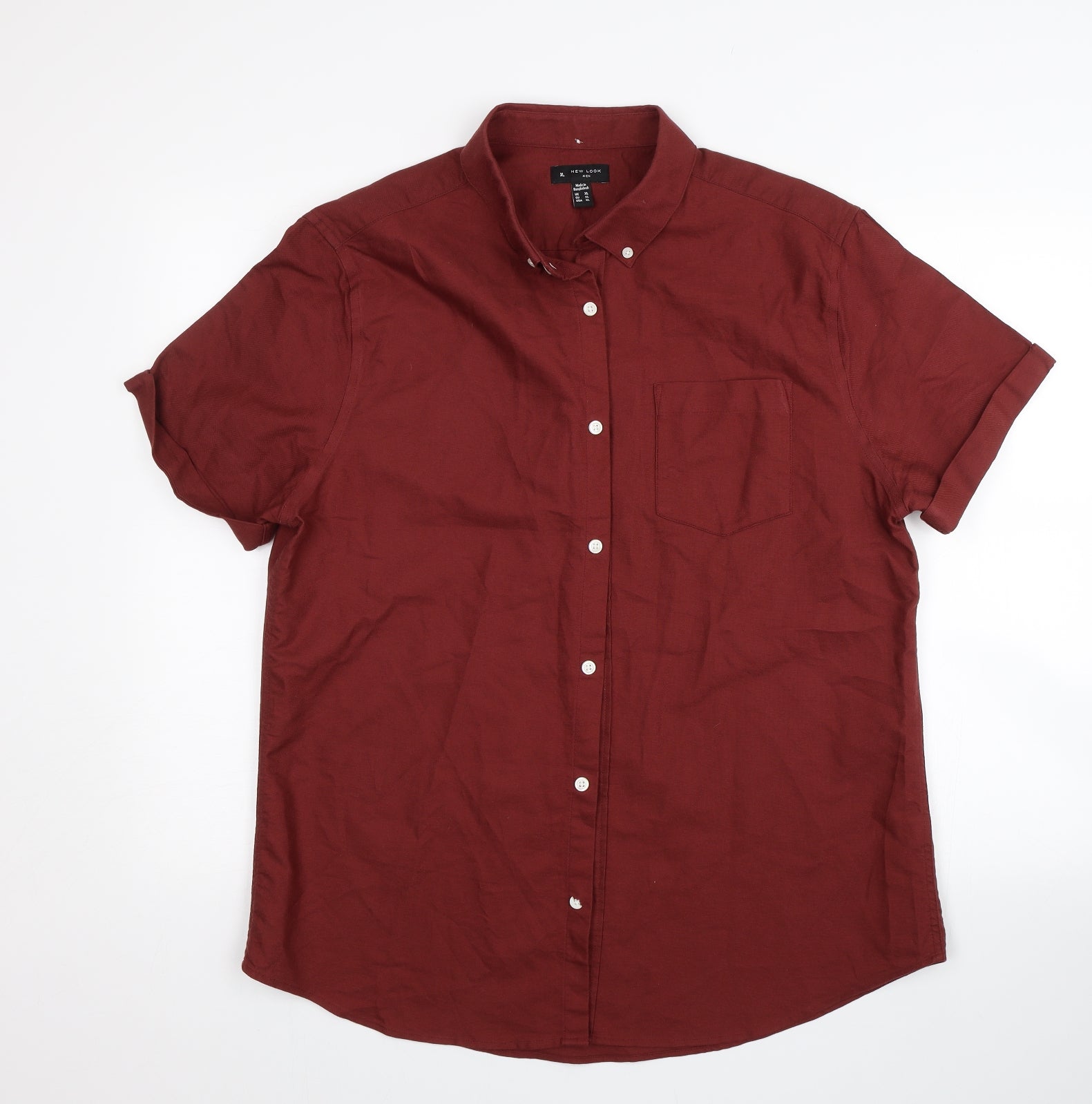New Look Mens Red Button-Up Size XL – Preworn