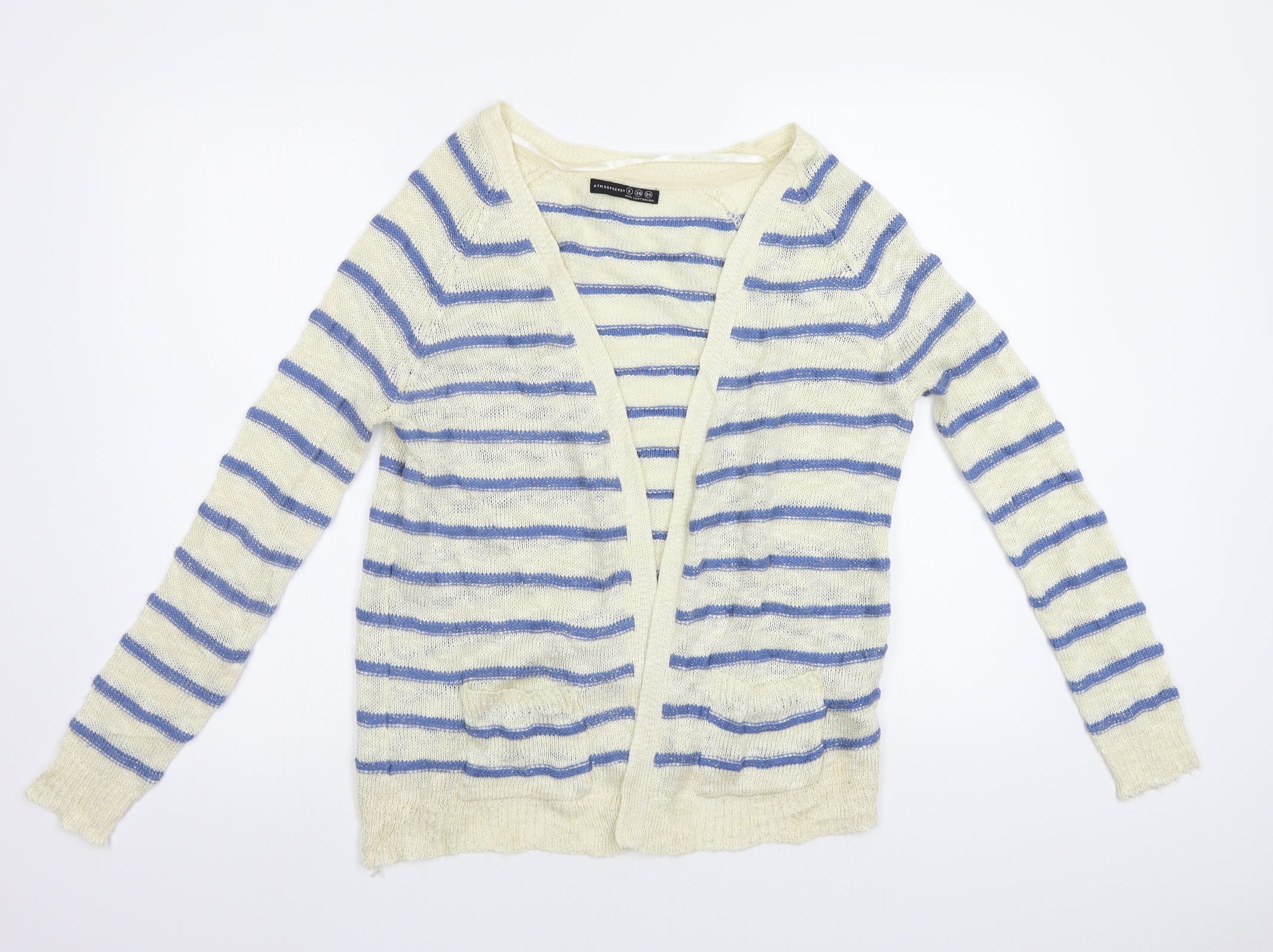 Primark Womens Blue Striped Cardigan Jumper – Preworn