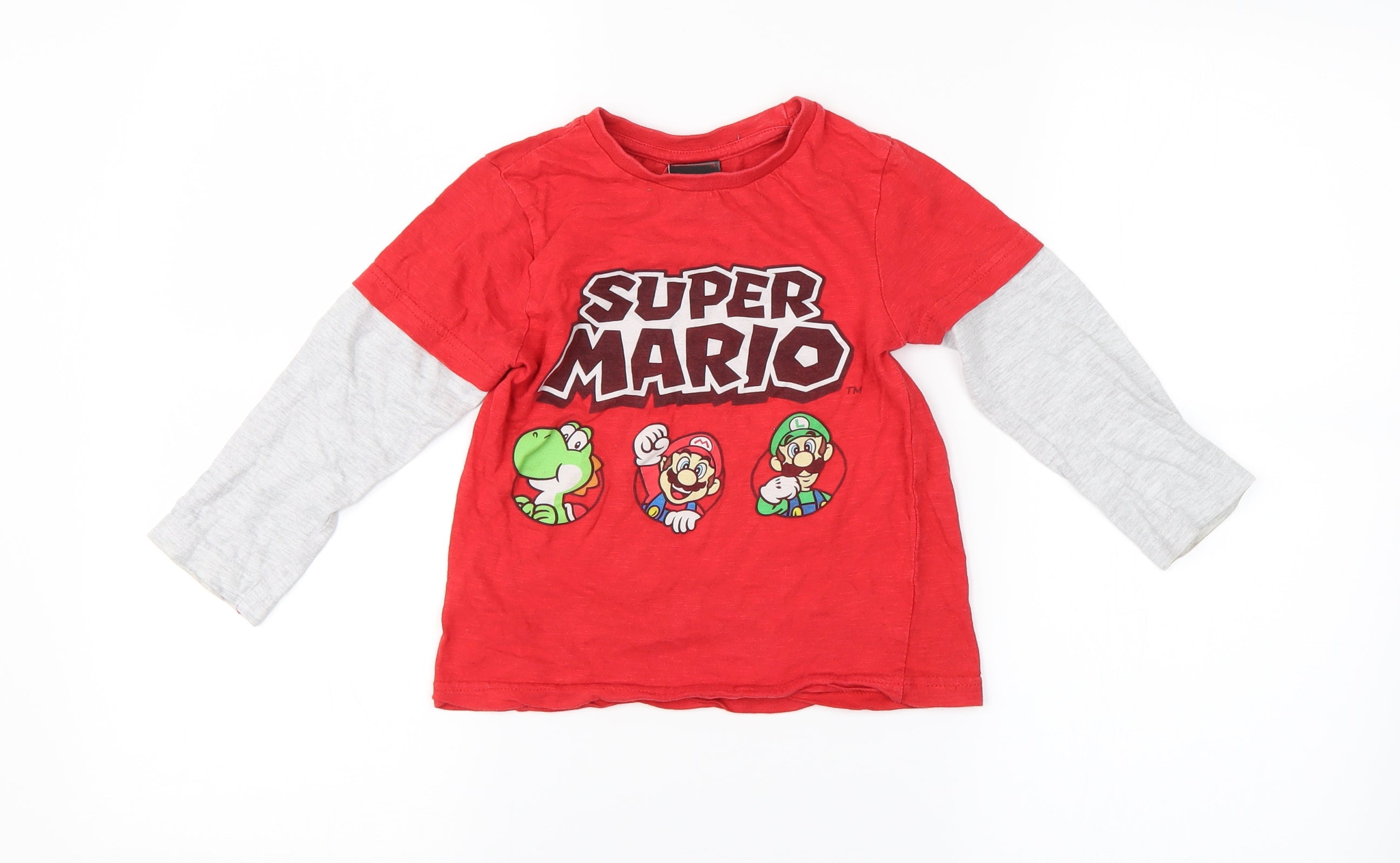 Preworn Boys Red Basic T-Shirt - Super Mario