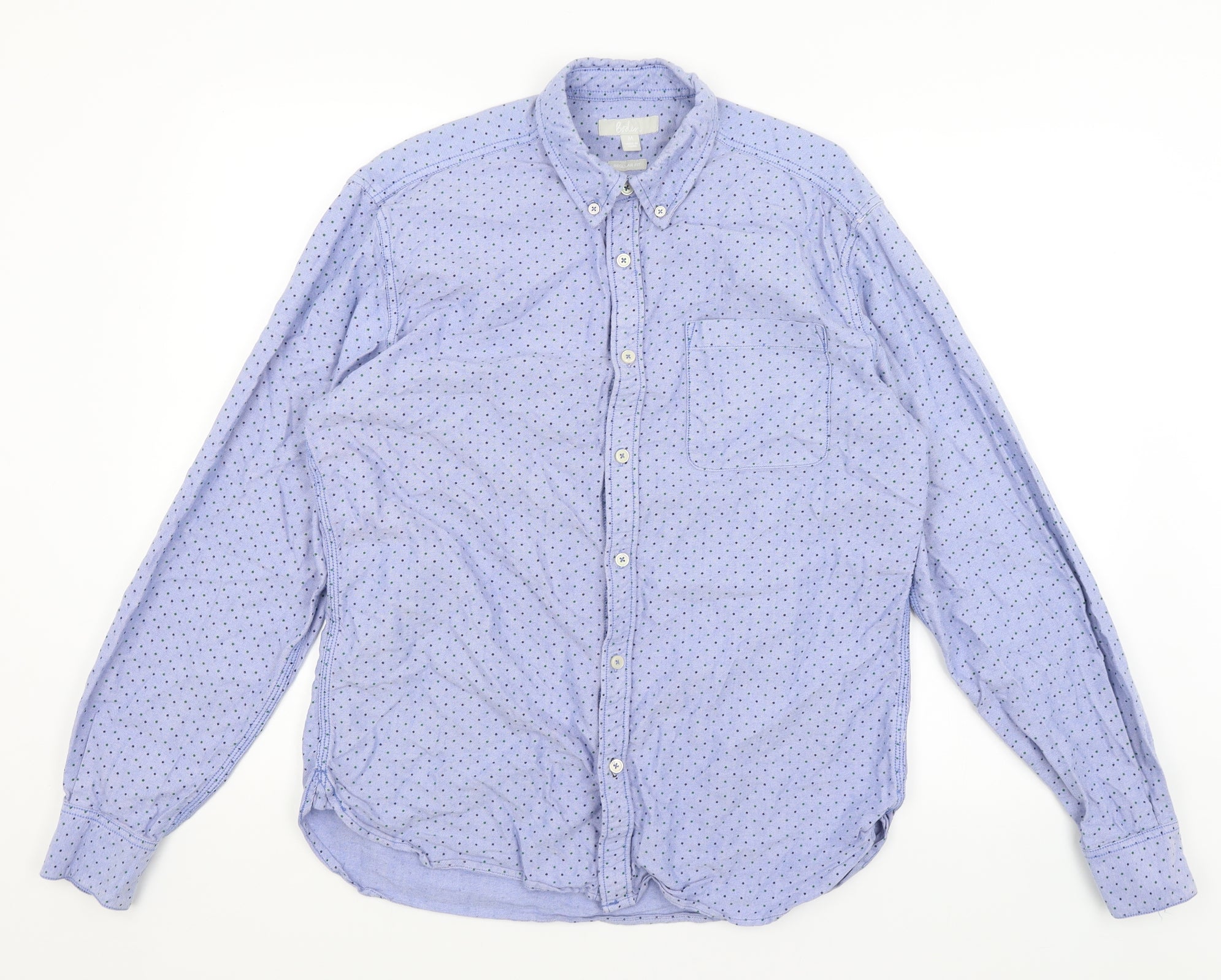 Boden Mens Blue Polka Dot Button-Up Size M – Preworn