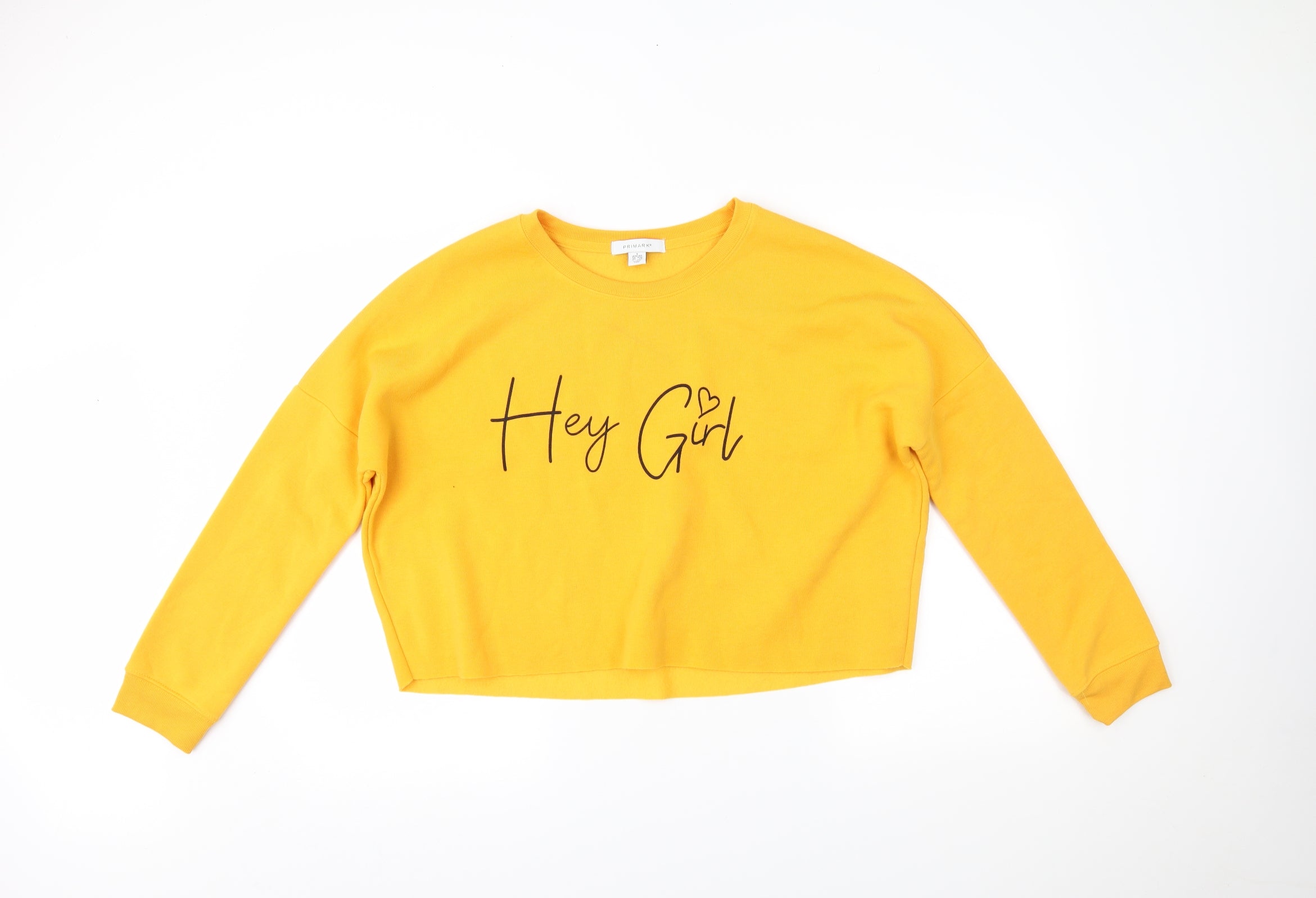 Primark Womens Yellow Henley Jumper Size S - CROPPED – Preworn