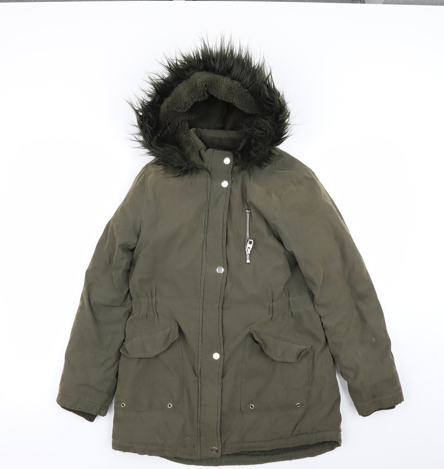 Primark Girls Green Parka Coat Size 10-11 Years – Preworn