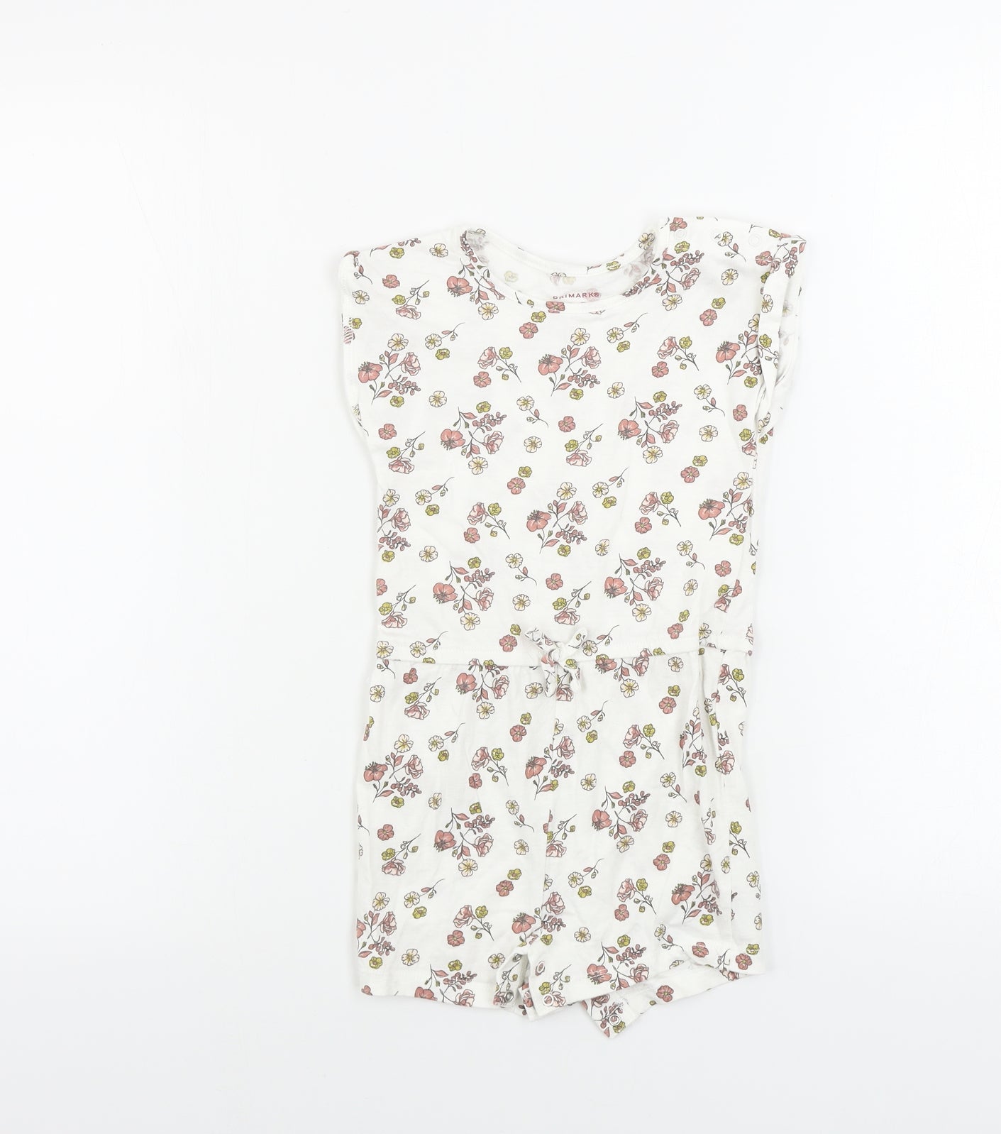 Primark Girls White Floral Jumpsuit One-Piece Size 2-3 Years – Preworn