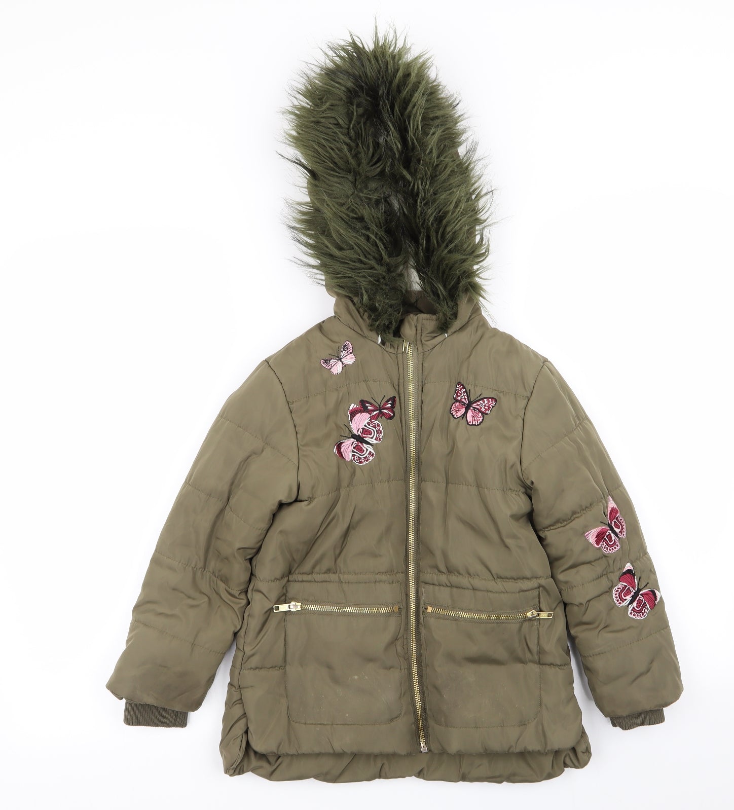 Asda George Girls Green Parka Coat Size 5-6 Years – Preworn