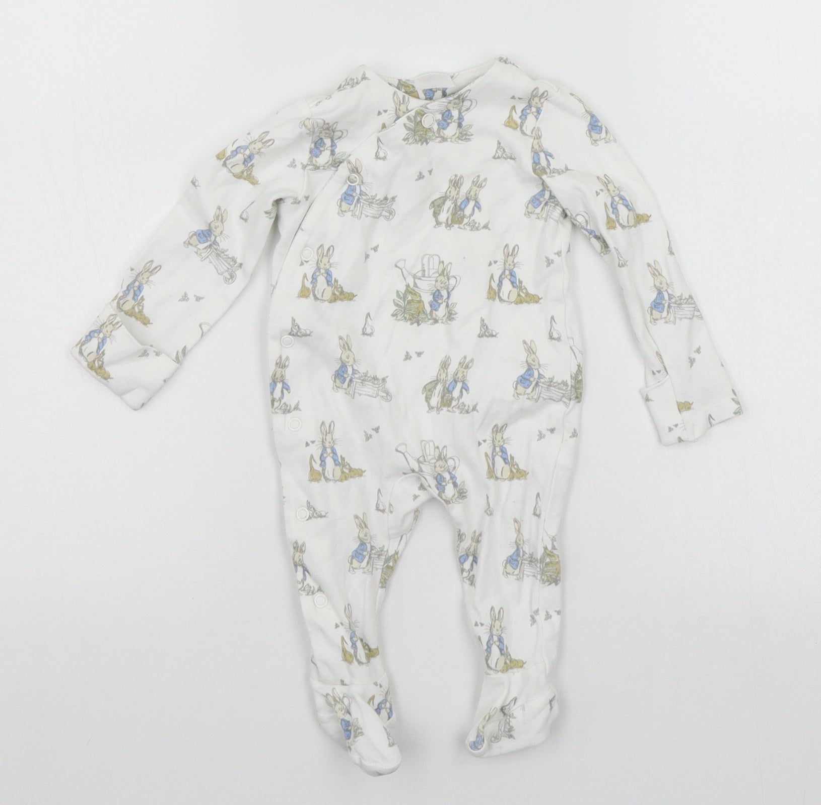 Peter Rabbit Baby White Geometric Babygrow One-Piece Size 3-6 Months ...