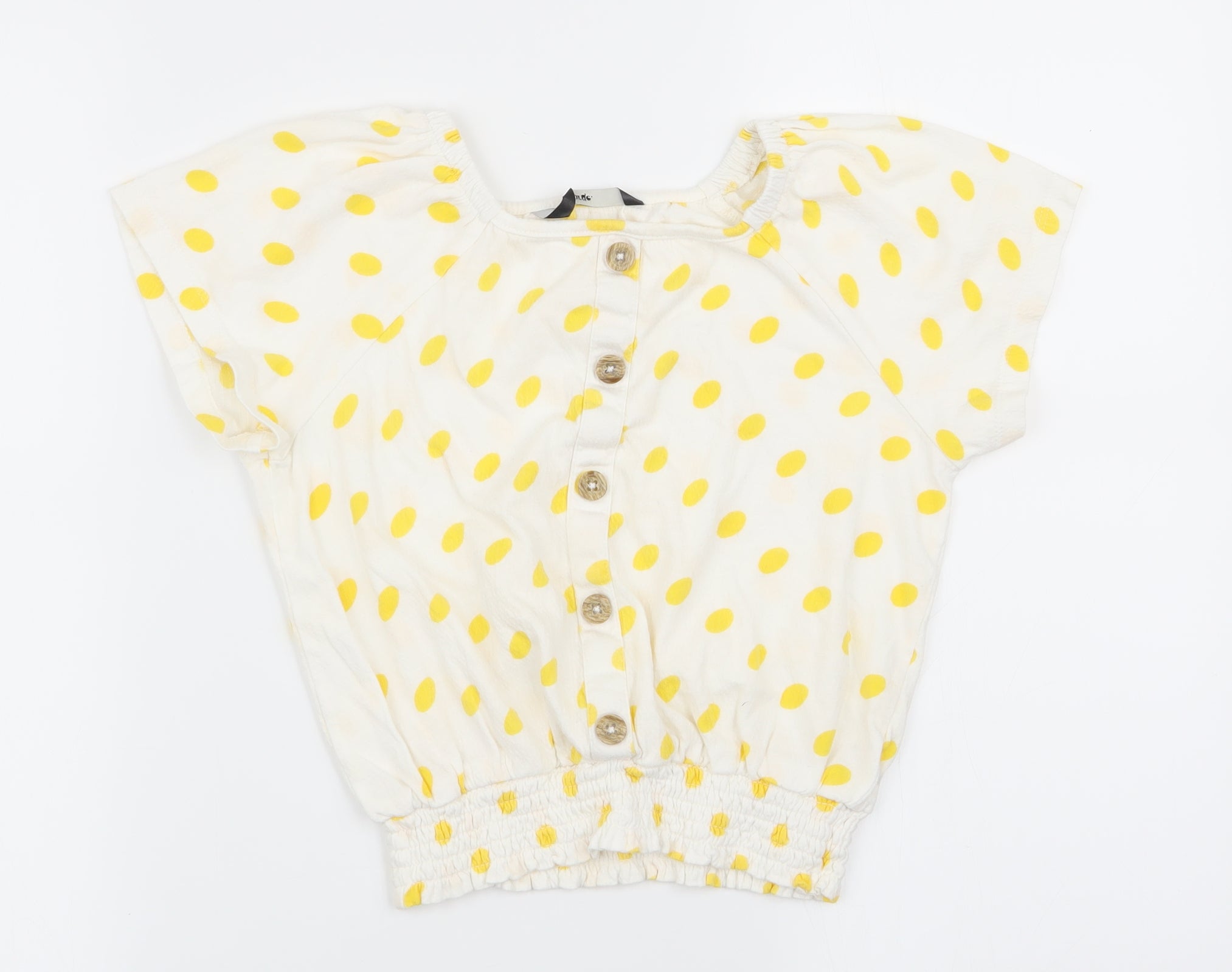 Asda George Girls White Polka Dot Basic Blouse Size 8-9 Years – Preworn