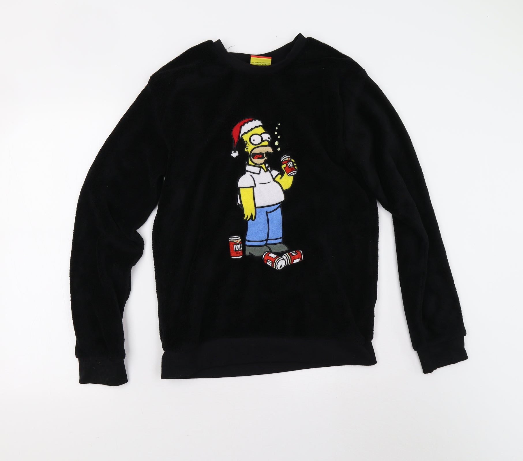 Primark Mens Black Solid Fleece Pyjama Top Size XS - Homer Simpson ...