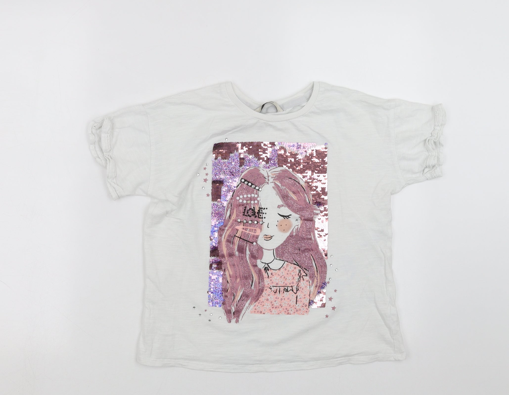 George Girls White Basic T-Shirt Size 11-12 Years - girl – Preworn