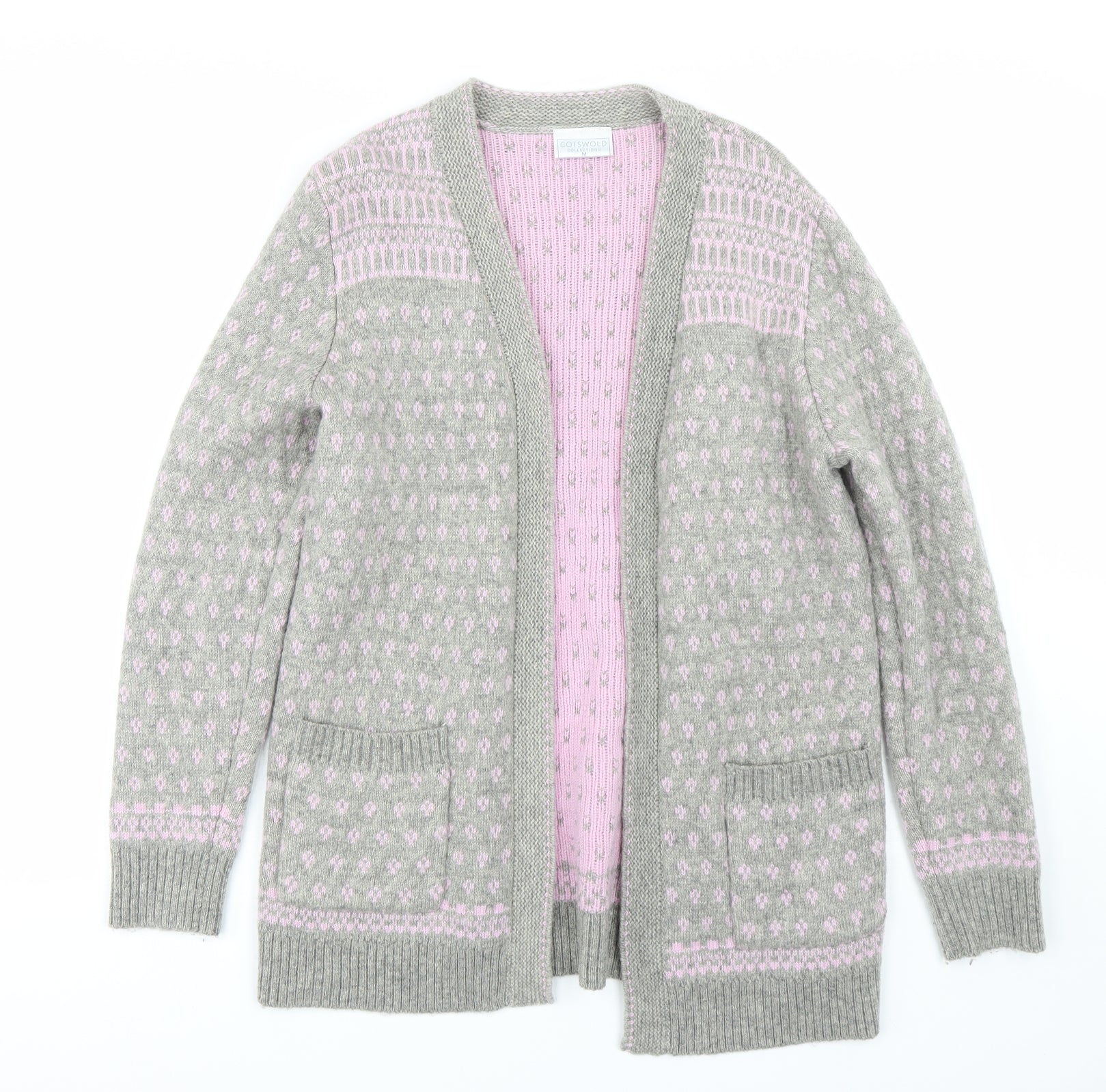 Cotswold Collection Womens Grey Polka Dot Cardigan Jumper Size M – Preworn