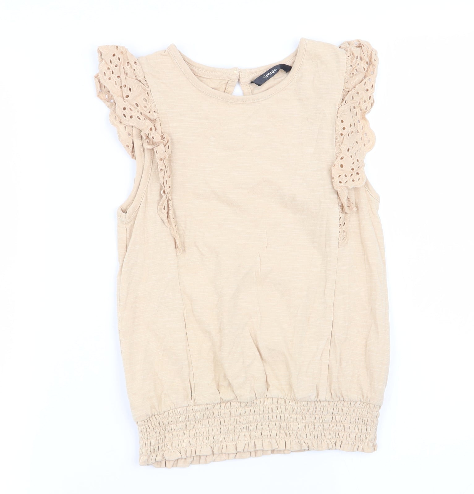 Asda George Girls Beige Basic Blouse Size 7-8 Years – Preworn