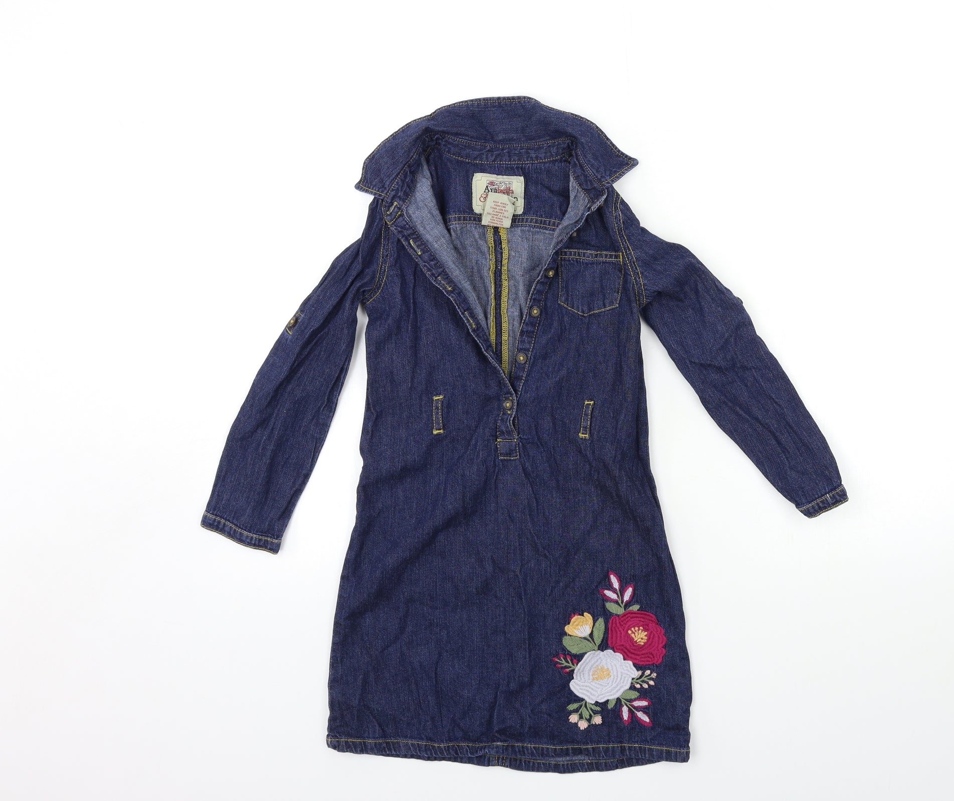 Arabella & Addison Girls Blue Denim Shirt Dress Size 5-6 Years – Preworn