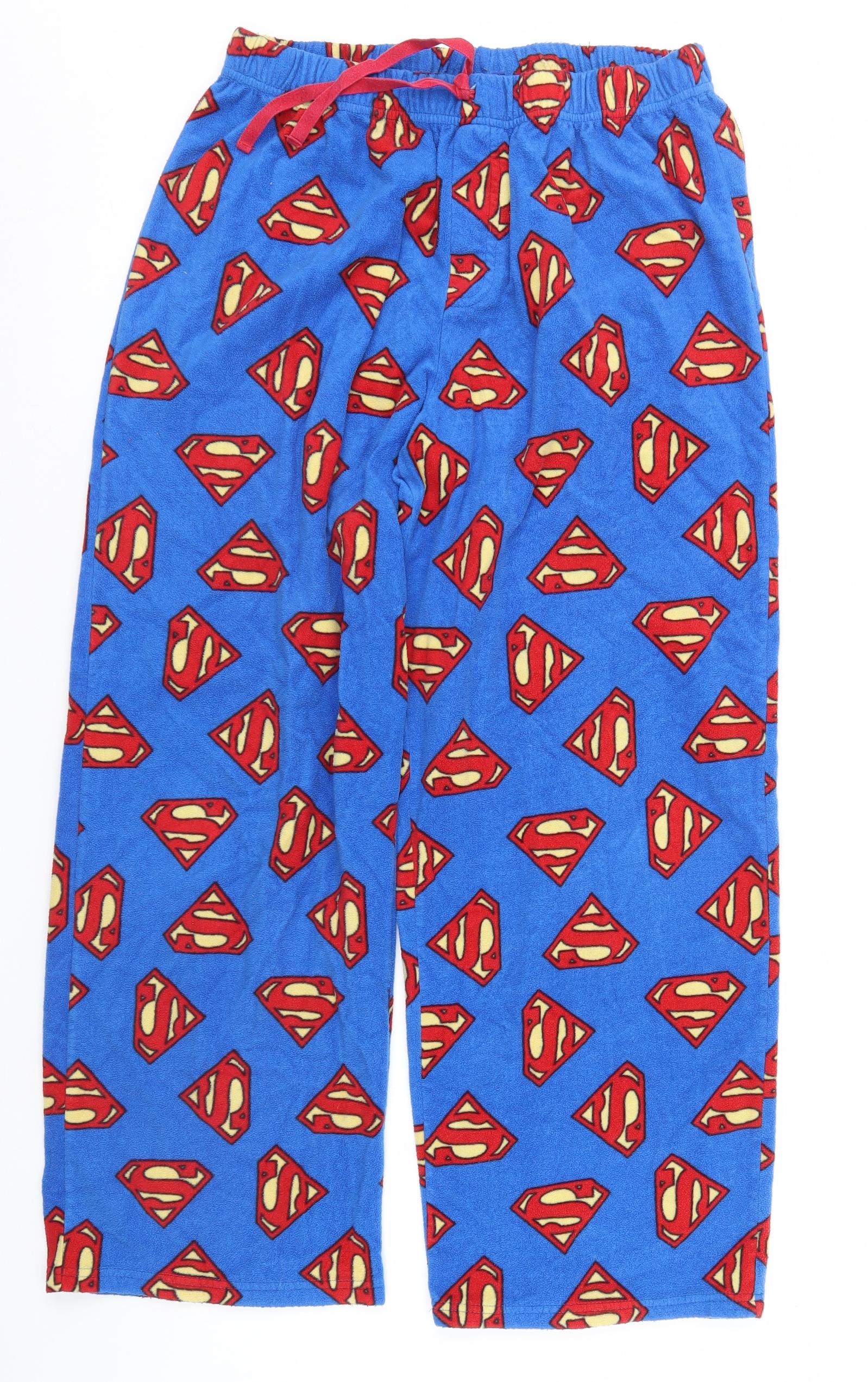 Superman Mens Blue Geometric Pyjama Pants - Superman – Preworn