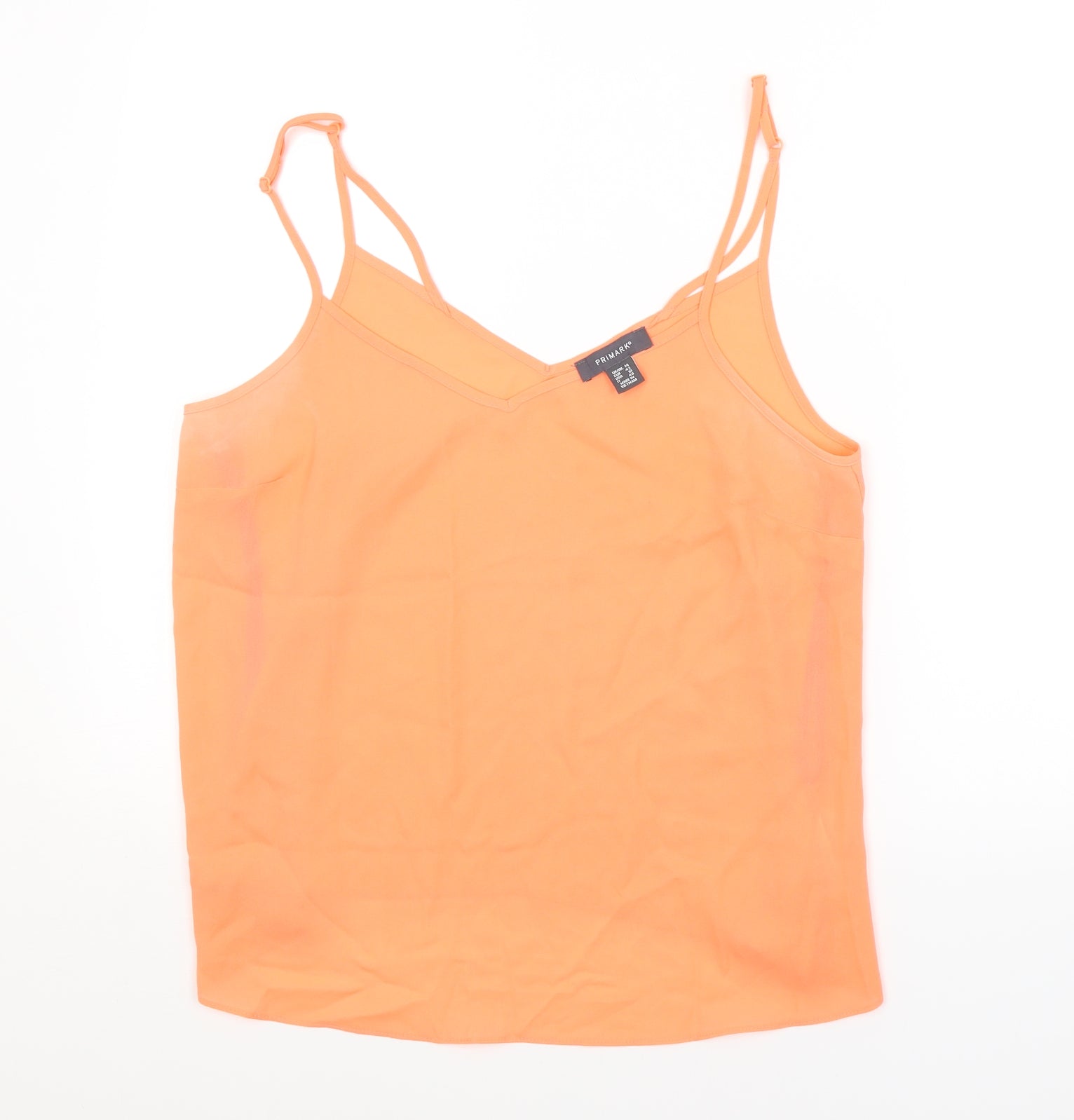 Primark Womens Orange Basic Tank Size 14 – Preworn