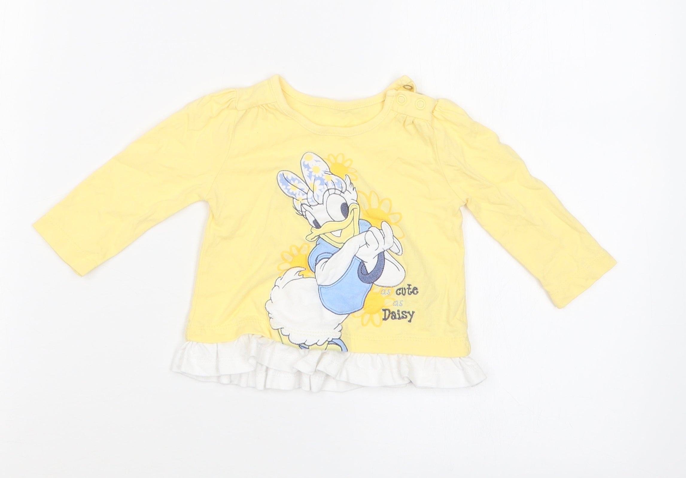 MORRISONS Girls Yellow Basic T-Shirt Size 3-6 Months – Preworn