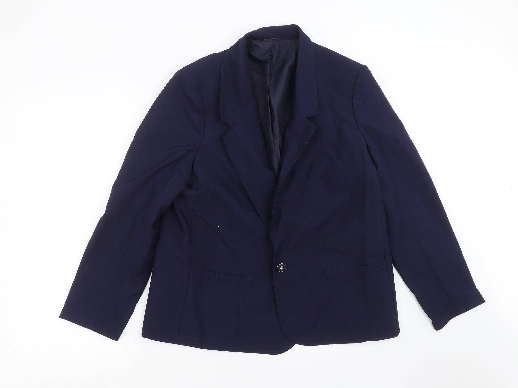 St michael Womens Blue Jacket Suit Jacket Size 16 – Preworn