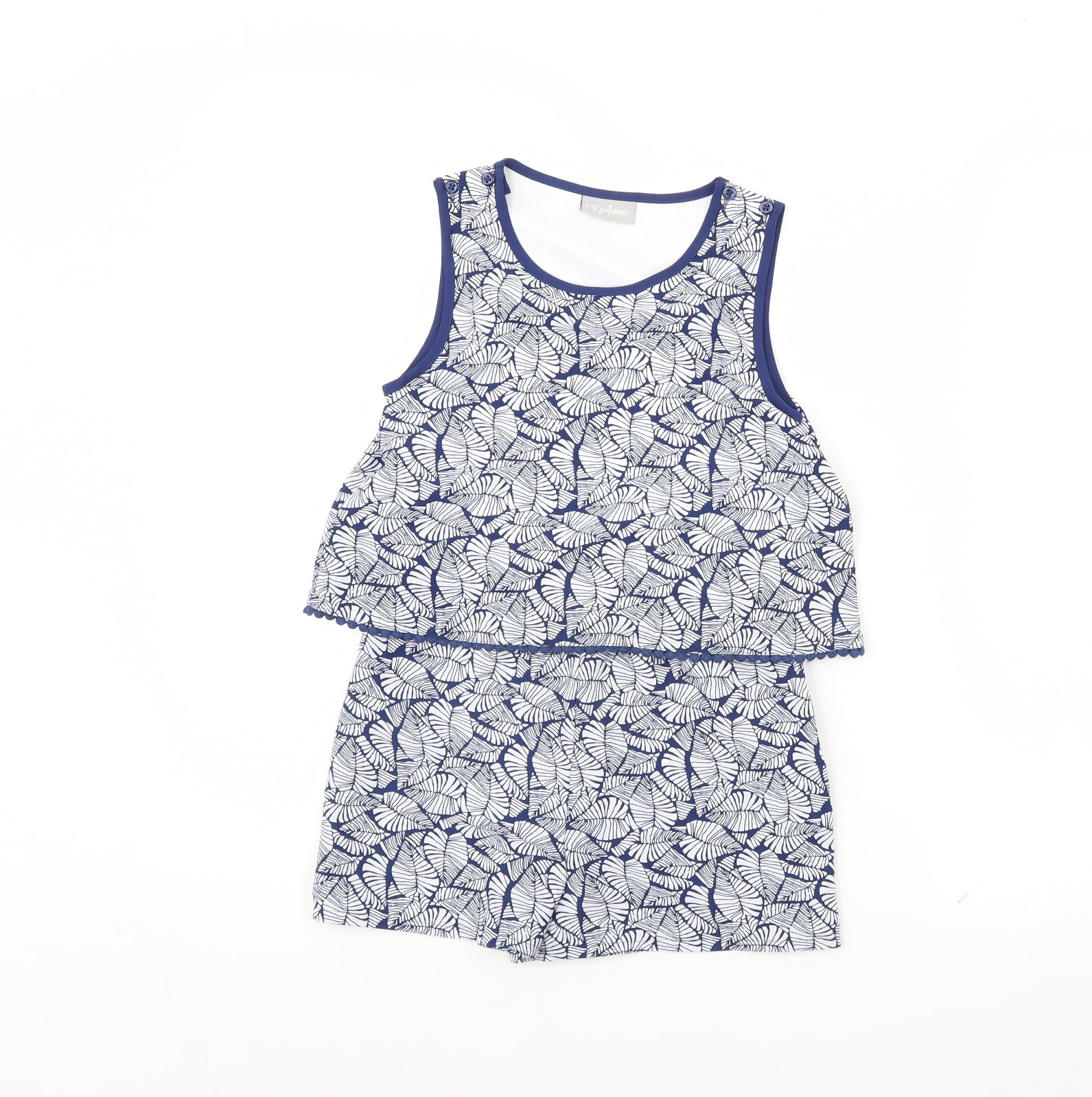 I Love Girls Wear Girls Blue Floral Playsuit One-Piece Size 8 Years ...