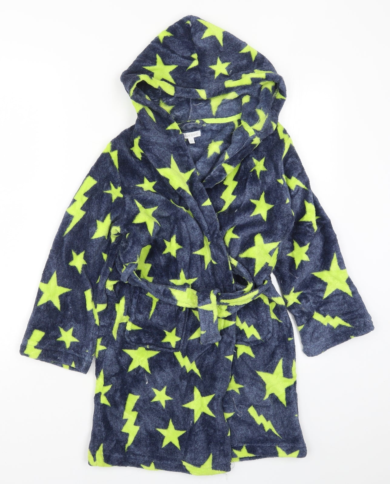 Blue Zoo Boys Blue Solid Robe Size 7-8 Years - Stars and Lightning Bol ...