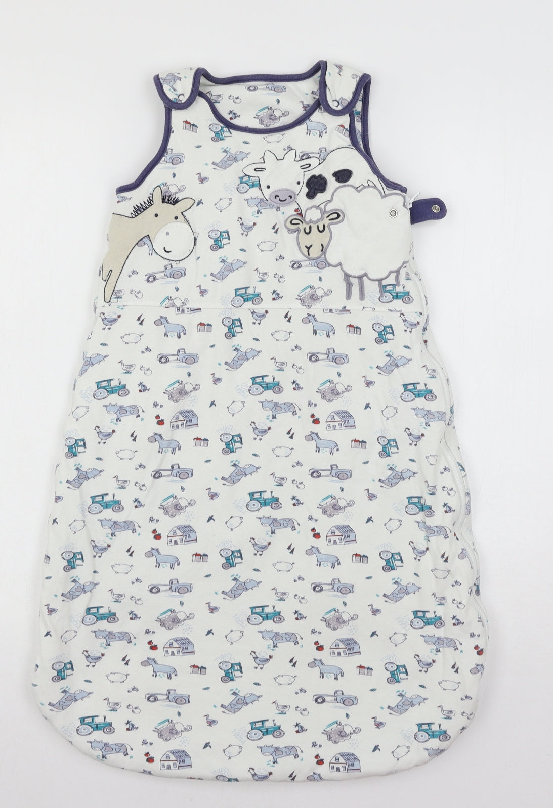 Nutmeg Baby White Geometric Jersey Babydoll One Piece Size 12-18 Month ...