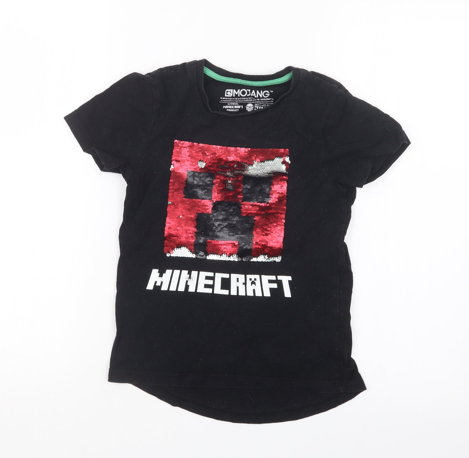 Primark Boys Black Basic T-Shirt Size 8-9 Years - Minecraft – Preworn