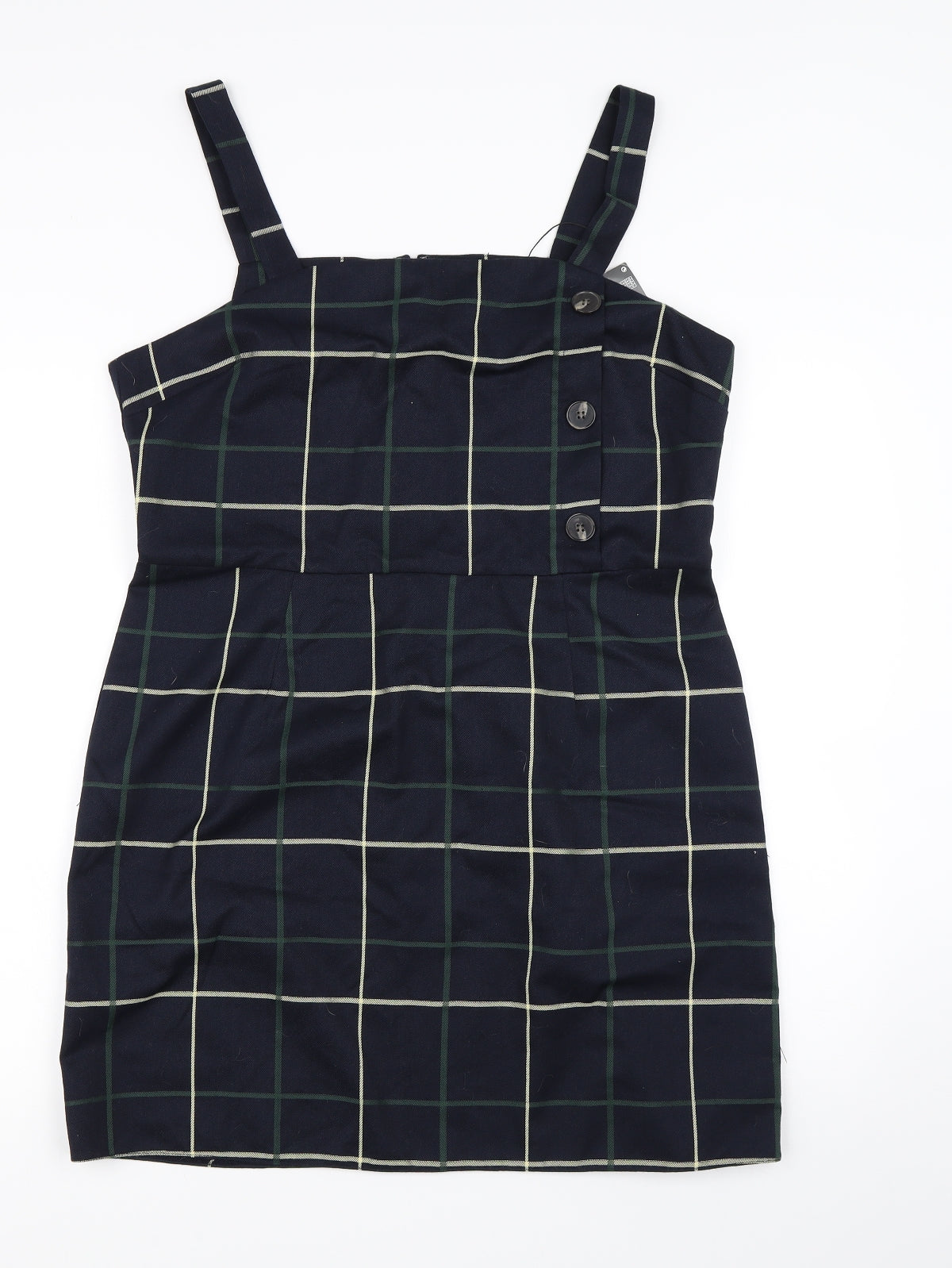 Primark Womens Blue Check Pinafore/Dungaree Dress Size 14 – Preworn